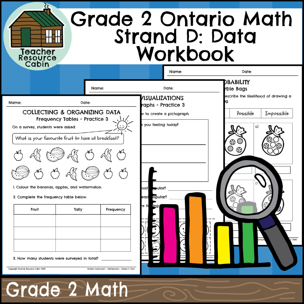 Grade 2 Data Workbook (Ontario Math) - Teacher Resource Cabin