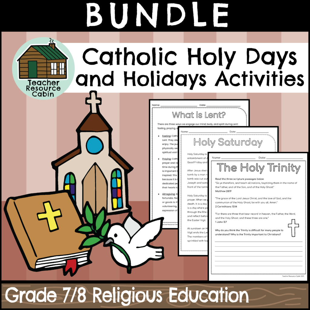 Lent Catholic Activities (Grade 7/8 Religious Education) - Teacher ...