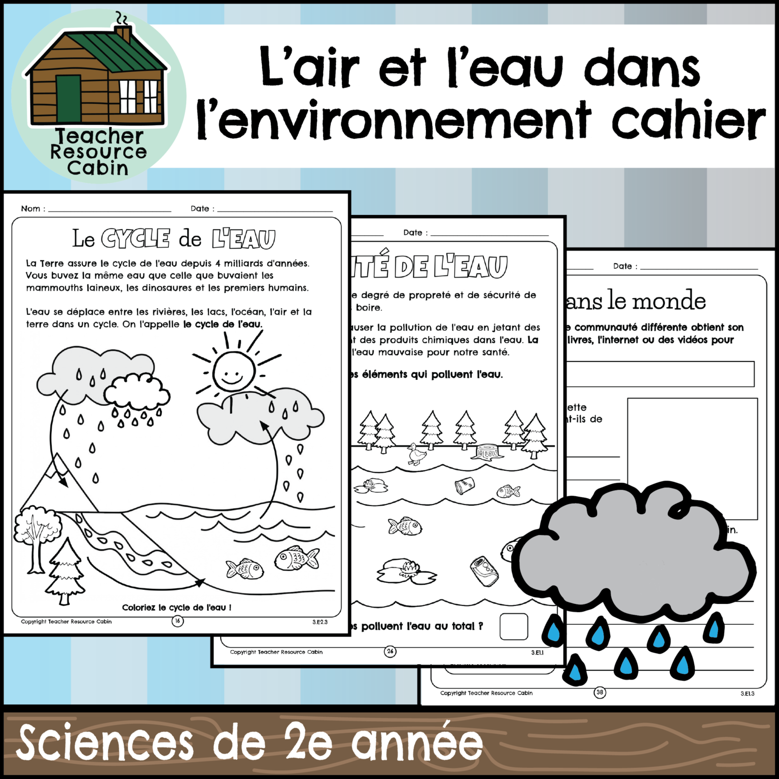 Grade 2 FRENCH Science Workbook Bundle - Teacher Resource Cabin