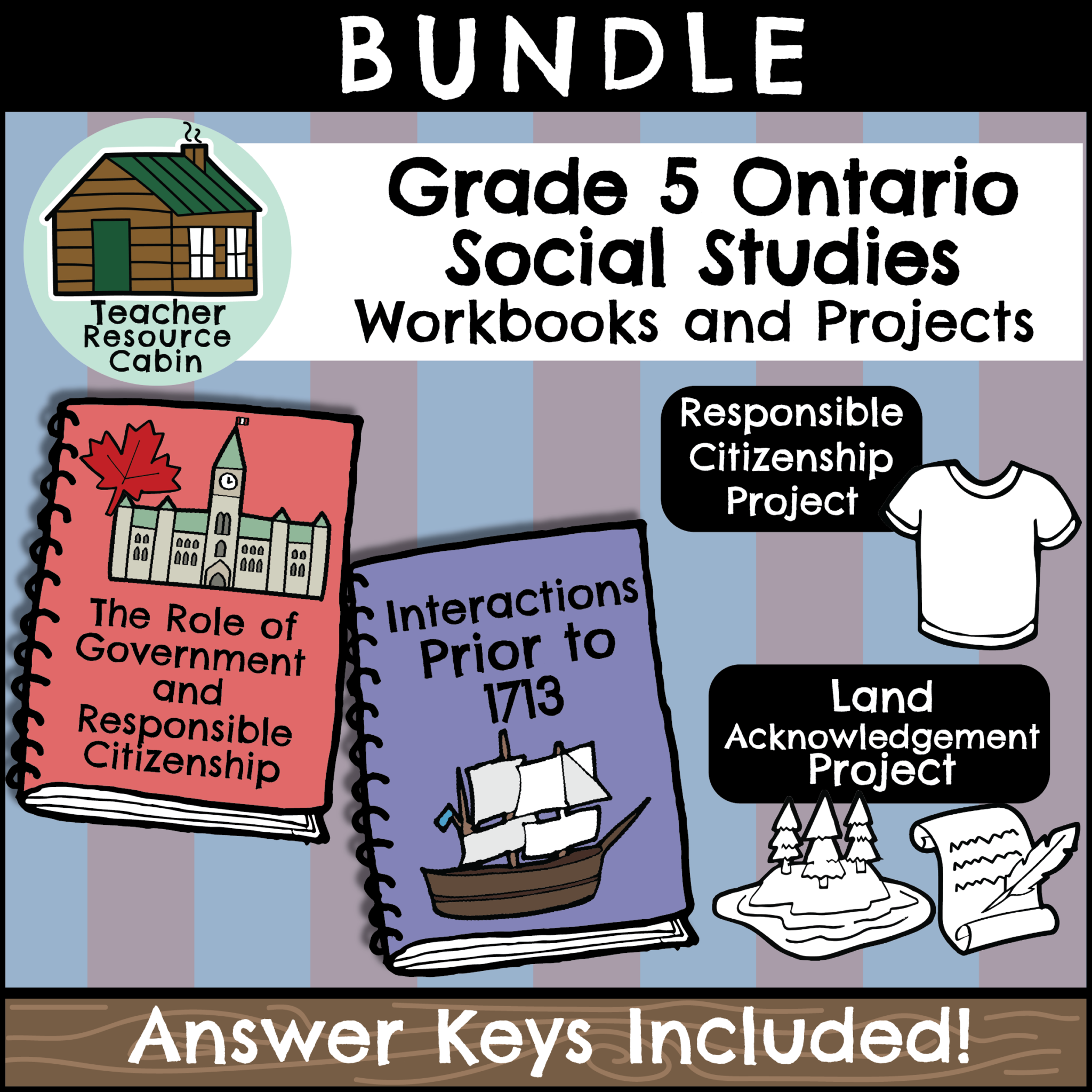 Grade 5 Ontario Social Studies Workbook Bundle - Teacher Resource Cabin