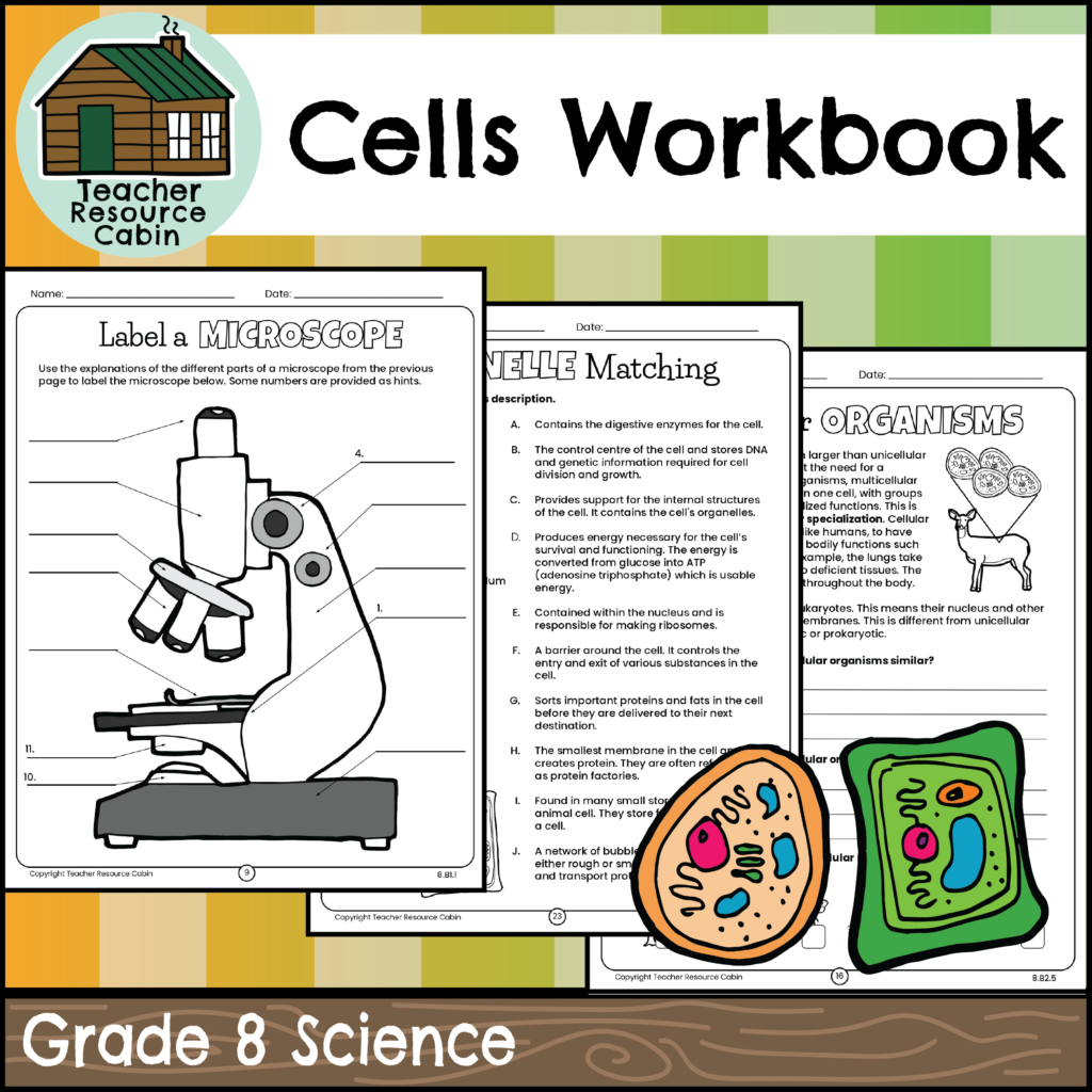 Cells Workbook (Grade 8 Ontario Science) - Teacher Resource Cabin