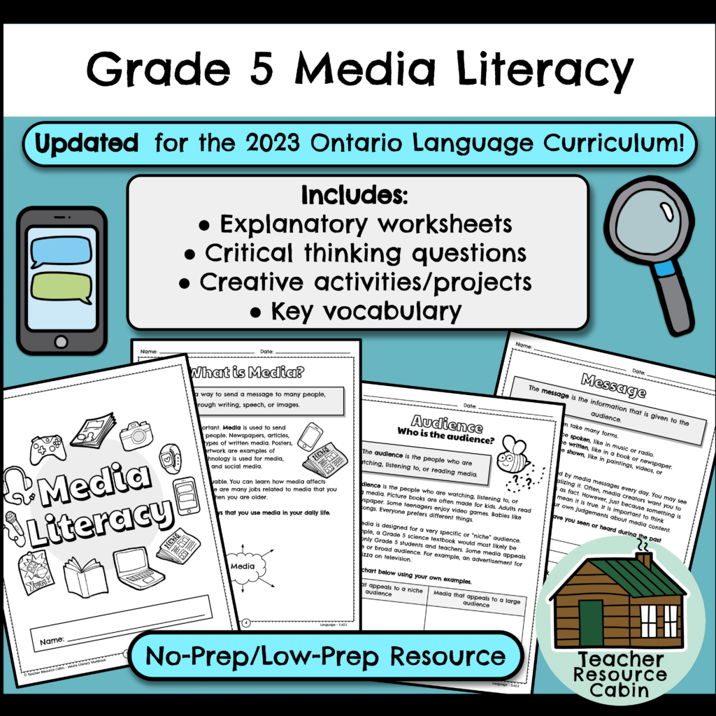 Grade 5 Media Literacy Ontario - Teacher Resource Cabin