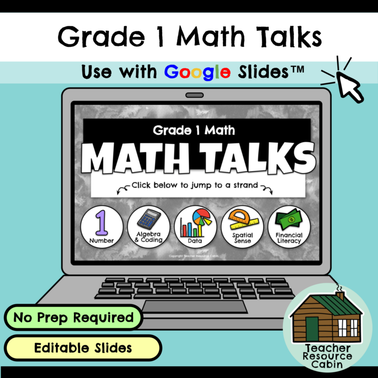 Grade 1 MATH TALKS for Google Slides™ - Teacher Resource Cabin