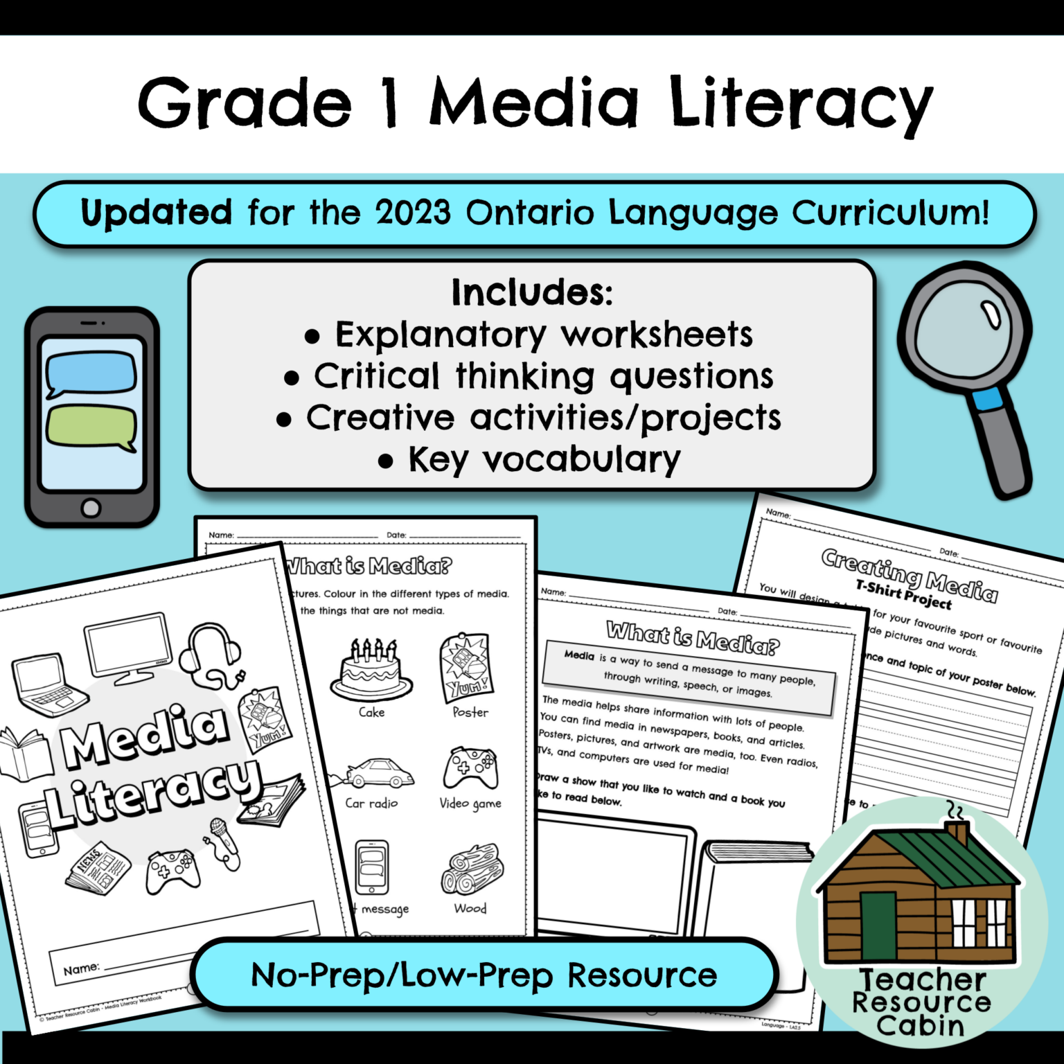 Grade 1 Media Literacy Ontario - Teacher Resource Cabin