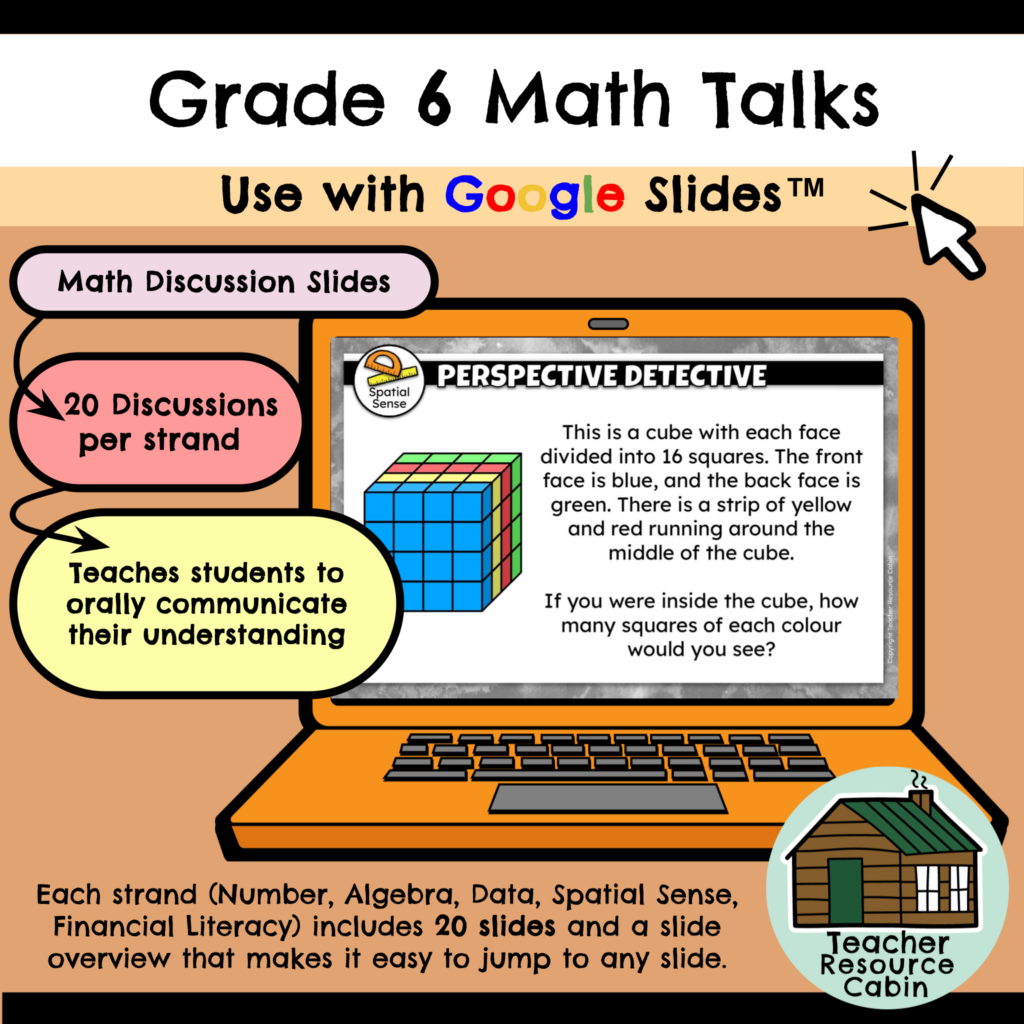 Grade 6 MATH TALKS for Google Slides™ - Teacher Resource Cabin