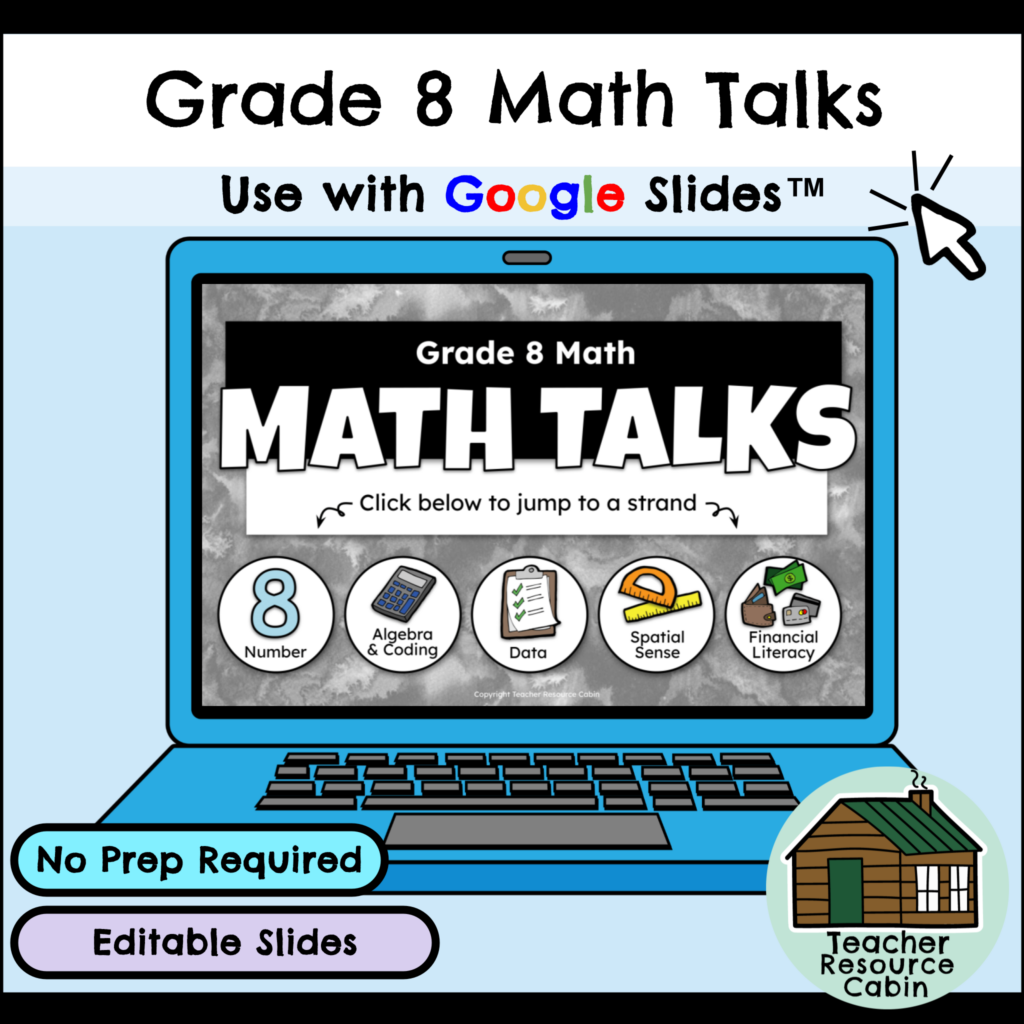 Grade 8 MATH TALKS for Google Slides™ - Teacher Resource Cabin