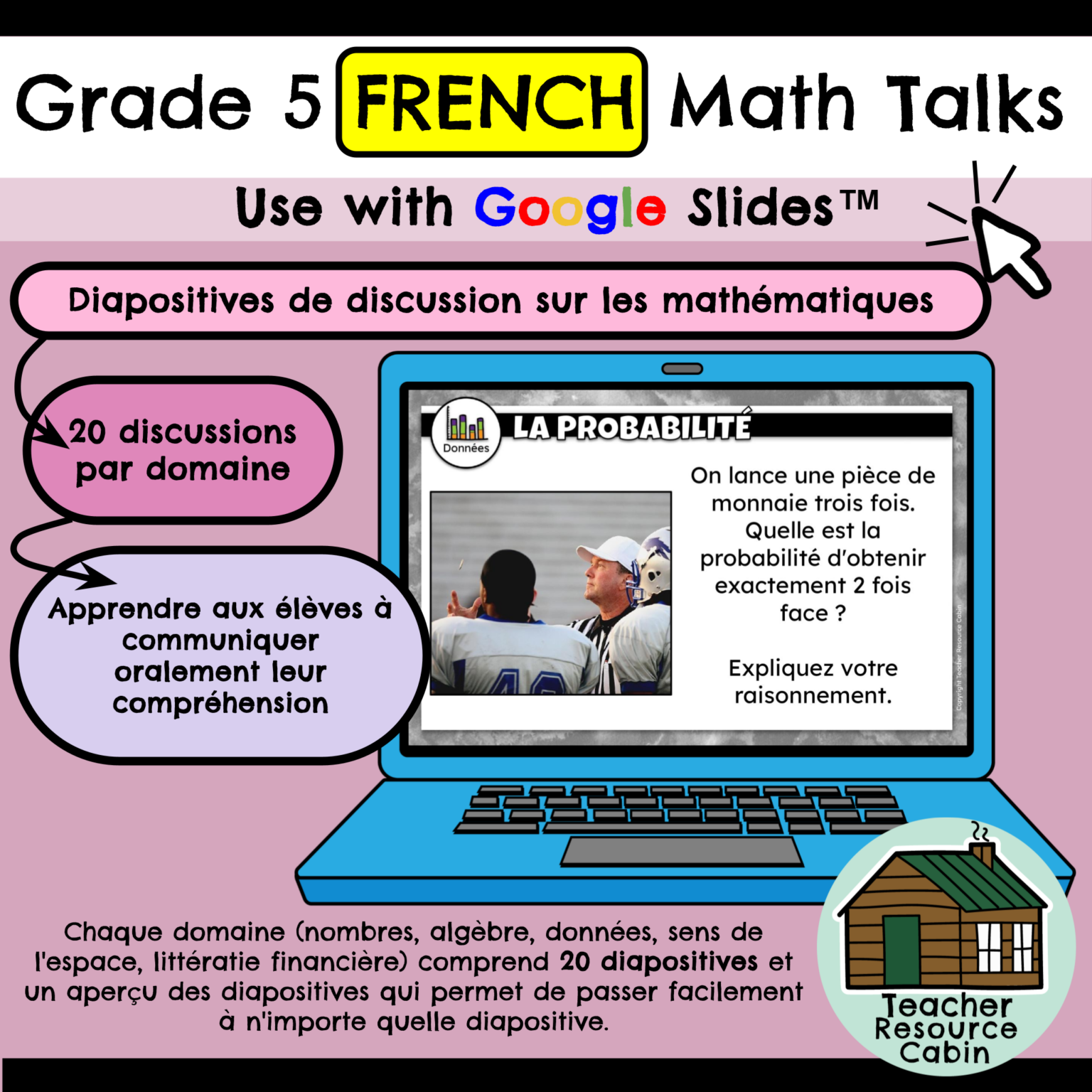 Grade 5 FRENCH MATH TALKS for Google Slides™ - Teacher Resource Cabin