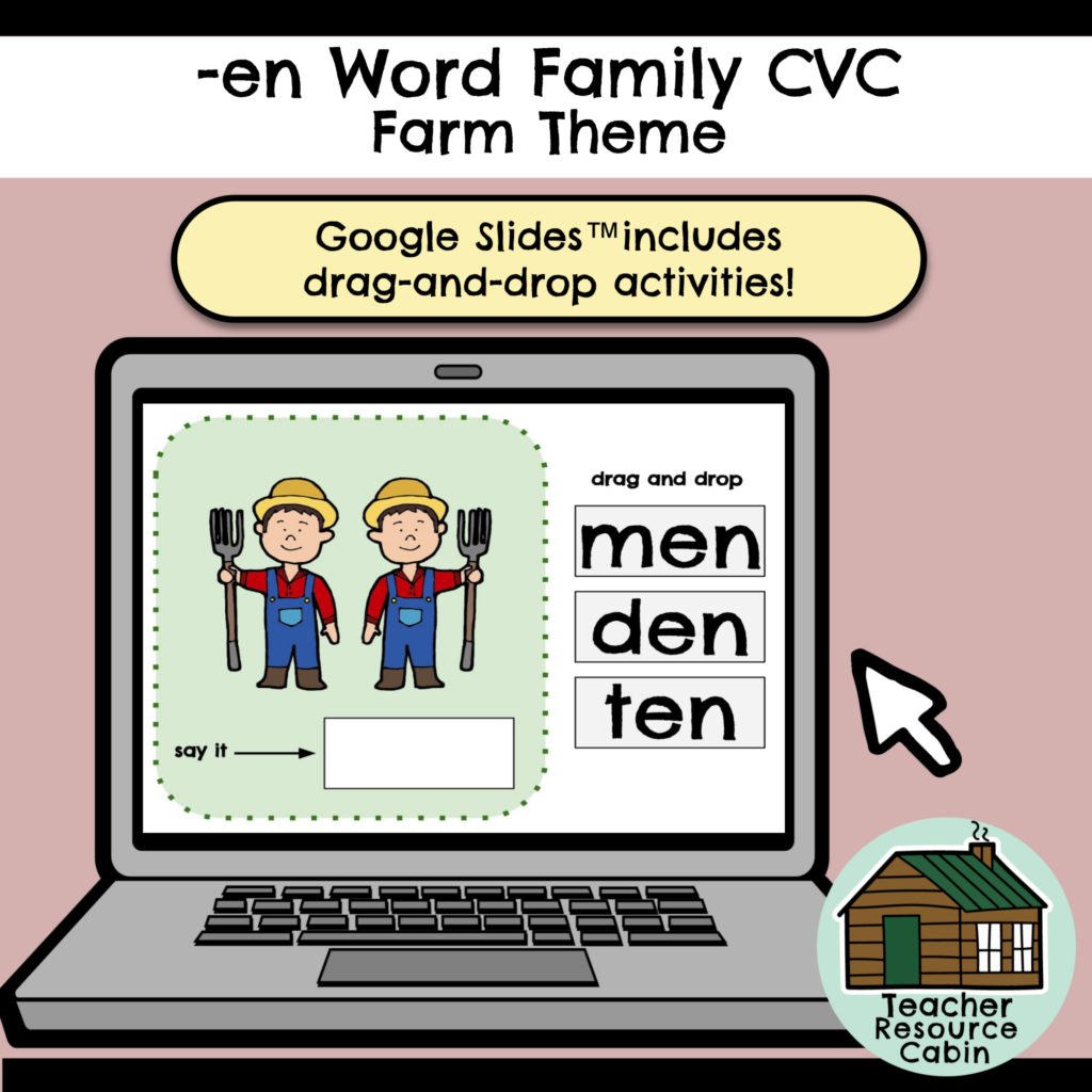 -en Word Family CVC | Fun Farm Theme (Digital and Interactive ...