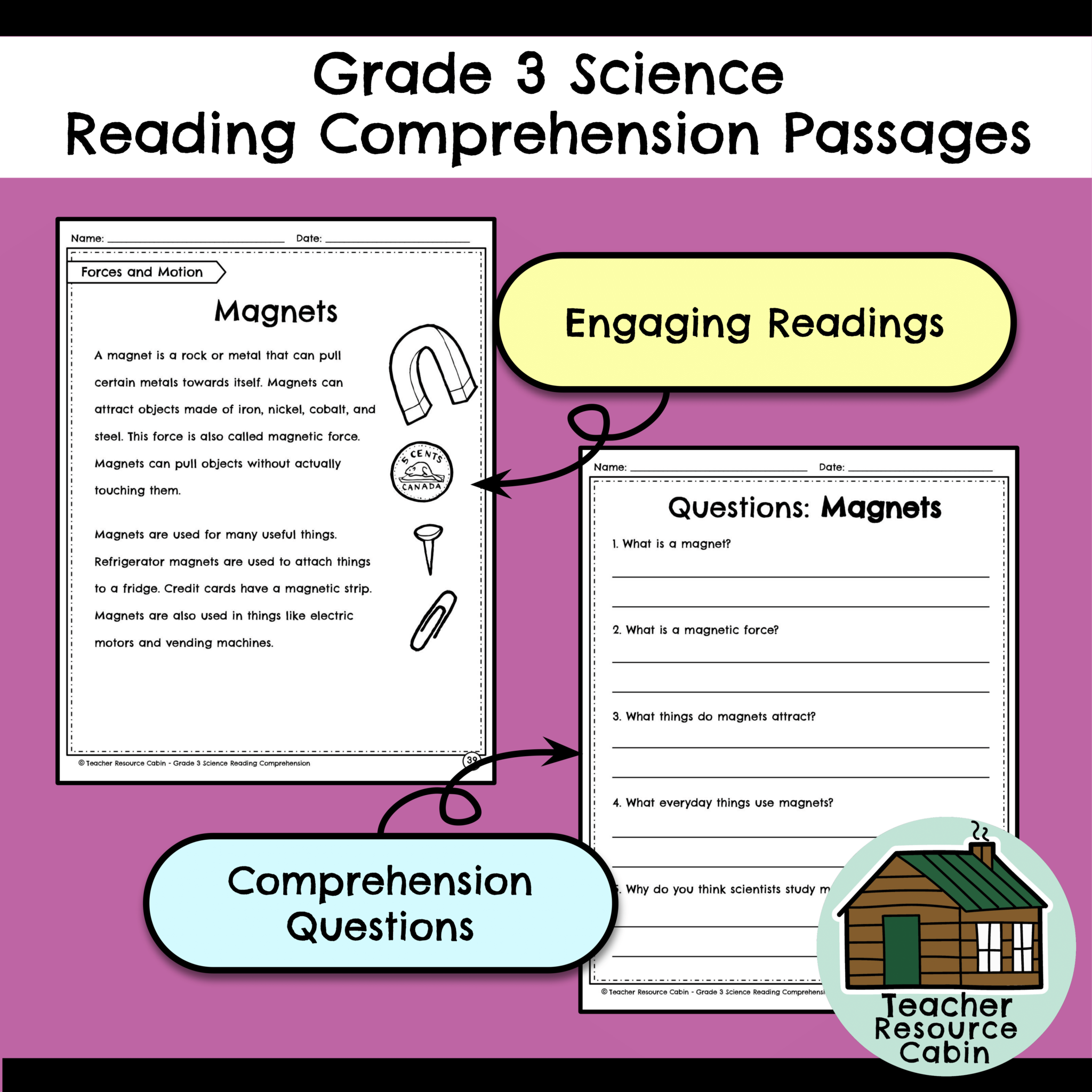 Grade 3 Science Reading Comprehension Passages and Questions - Teacher ...