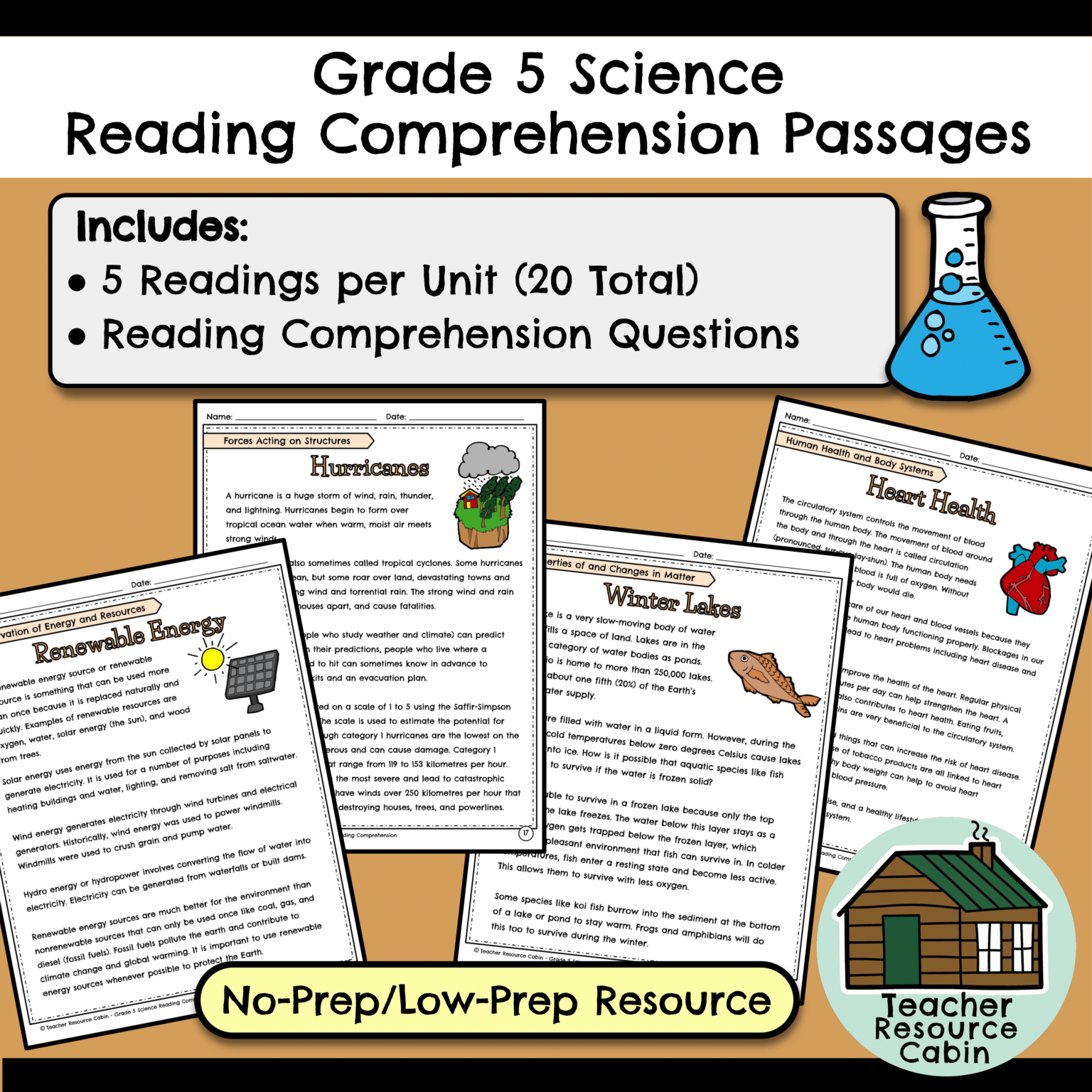 Grade 5 Science Reading Comprehension Passages and Questions - Teacher ...