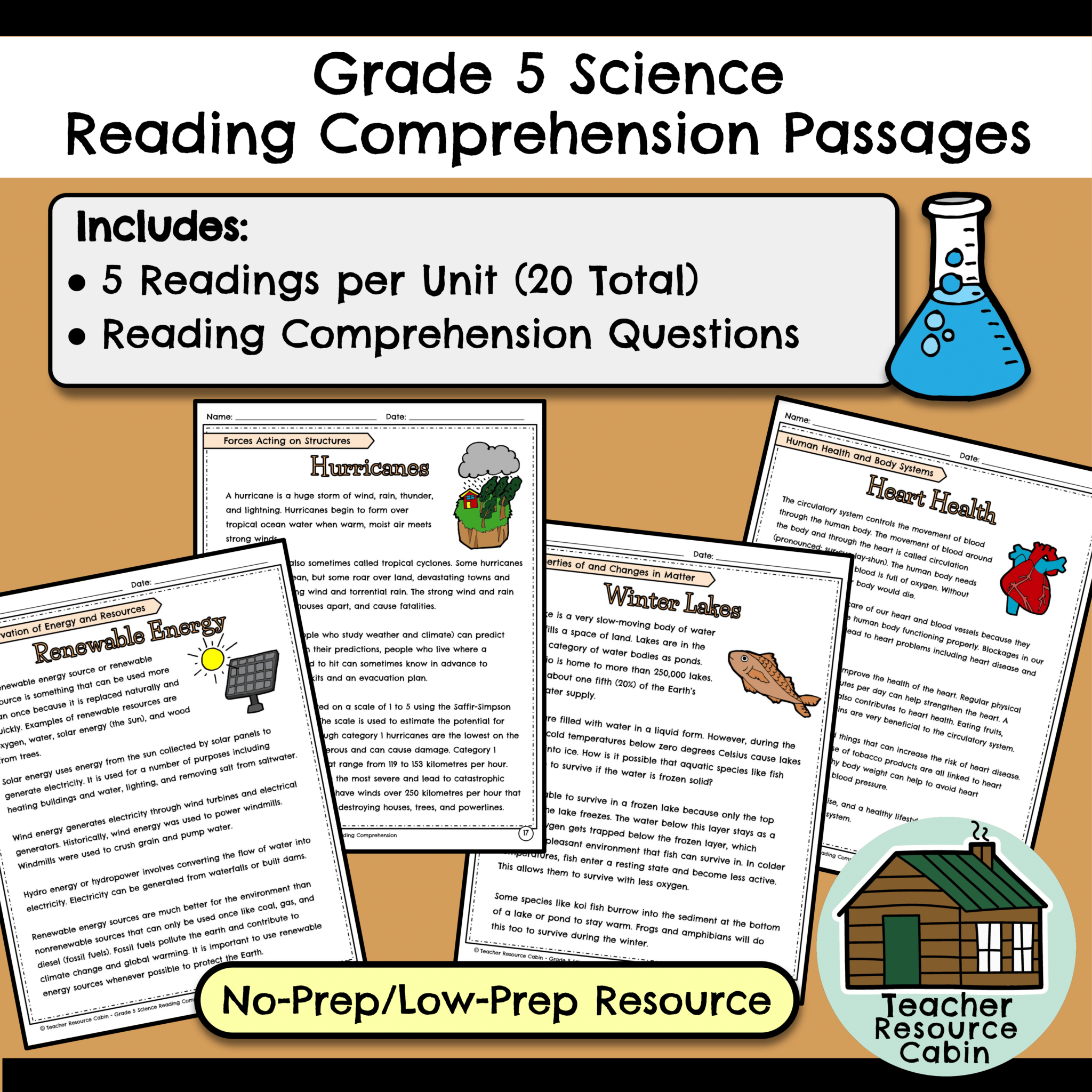 Grade 5 Science Reading Comprehension Passages and Questions - Teacher ...