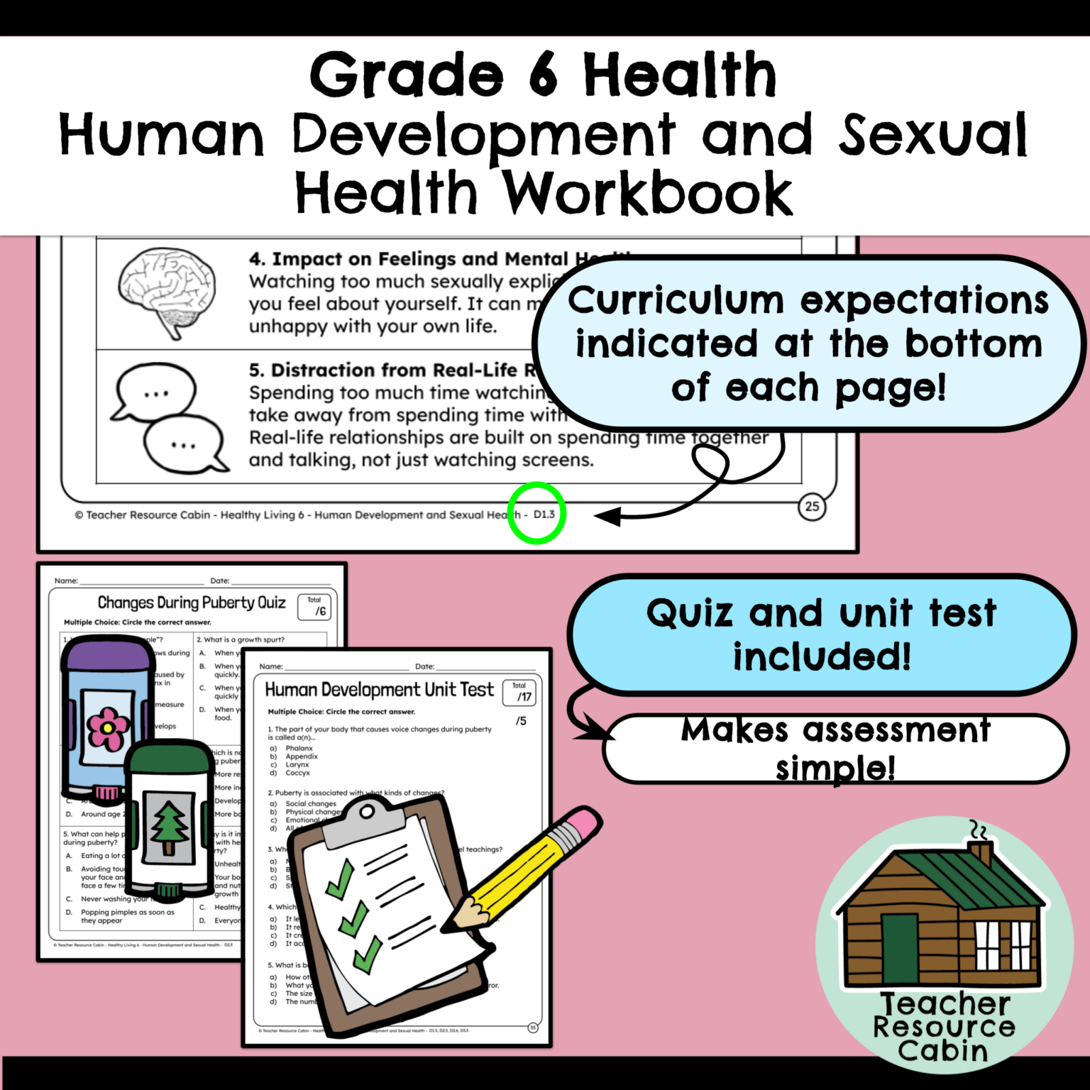 Human Development and Sexual Health Workbook (Grade 6 Ontario Health ...