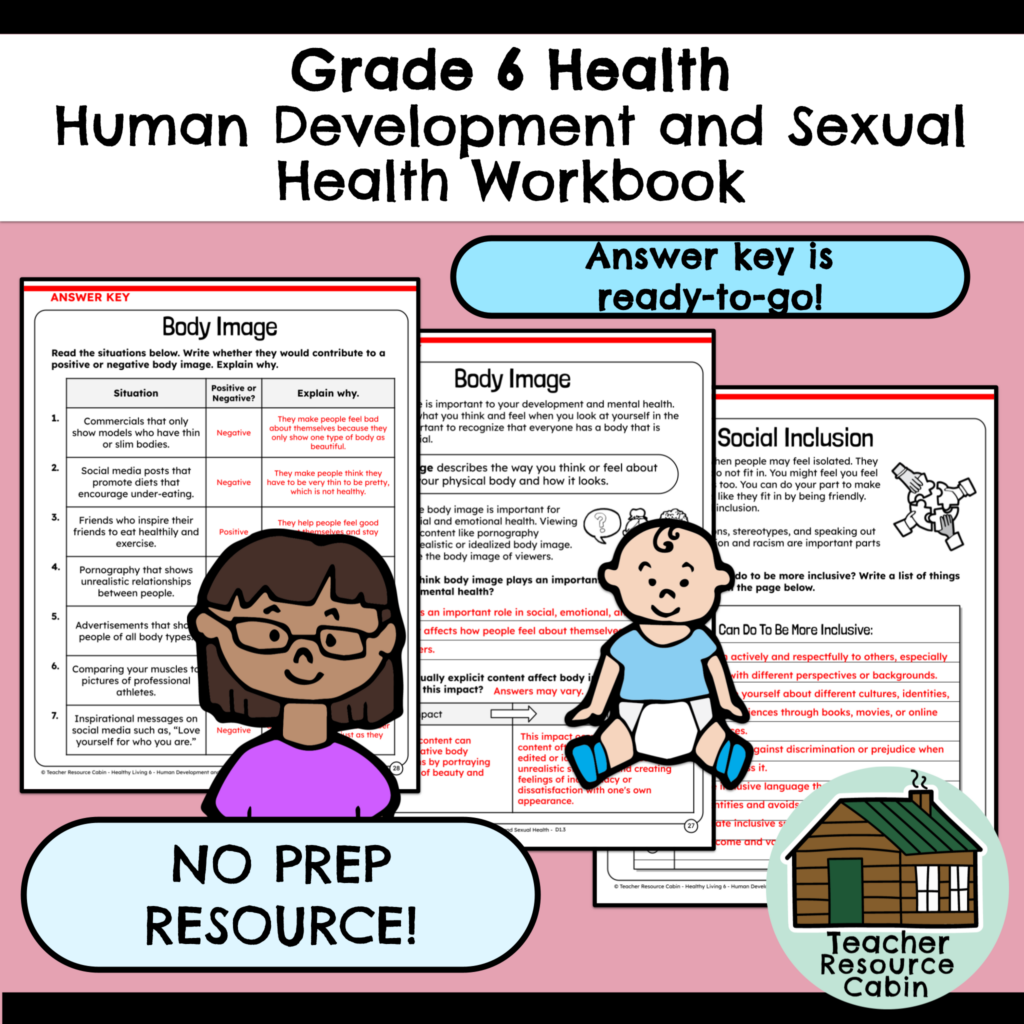 Human Development and Sexual Health Workbook (Grade 6 Ontario Health ...