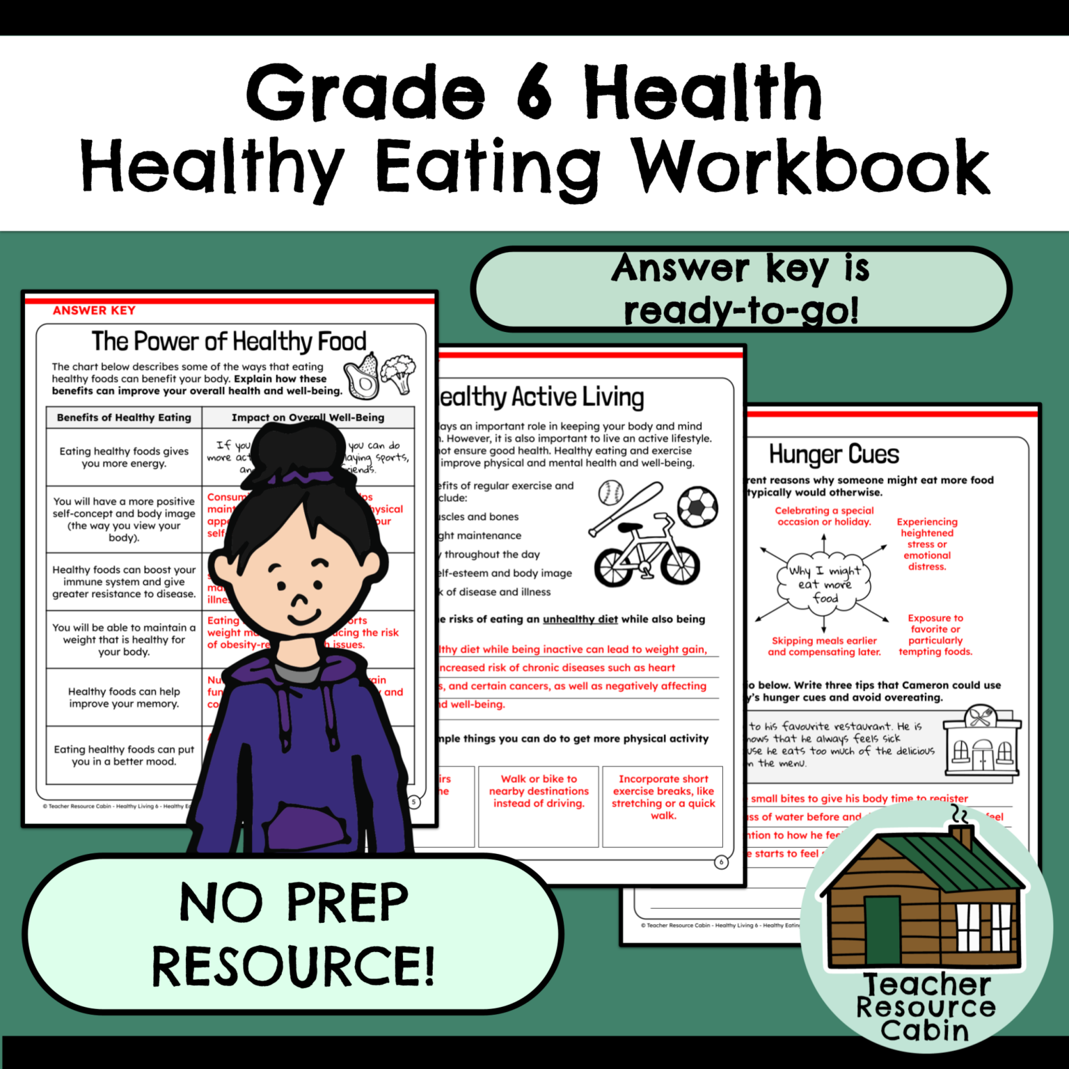 Healthy Eating Workbook (Grade 6 Ontario Health) - Teacher Resource Cabin