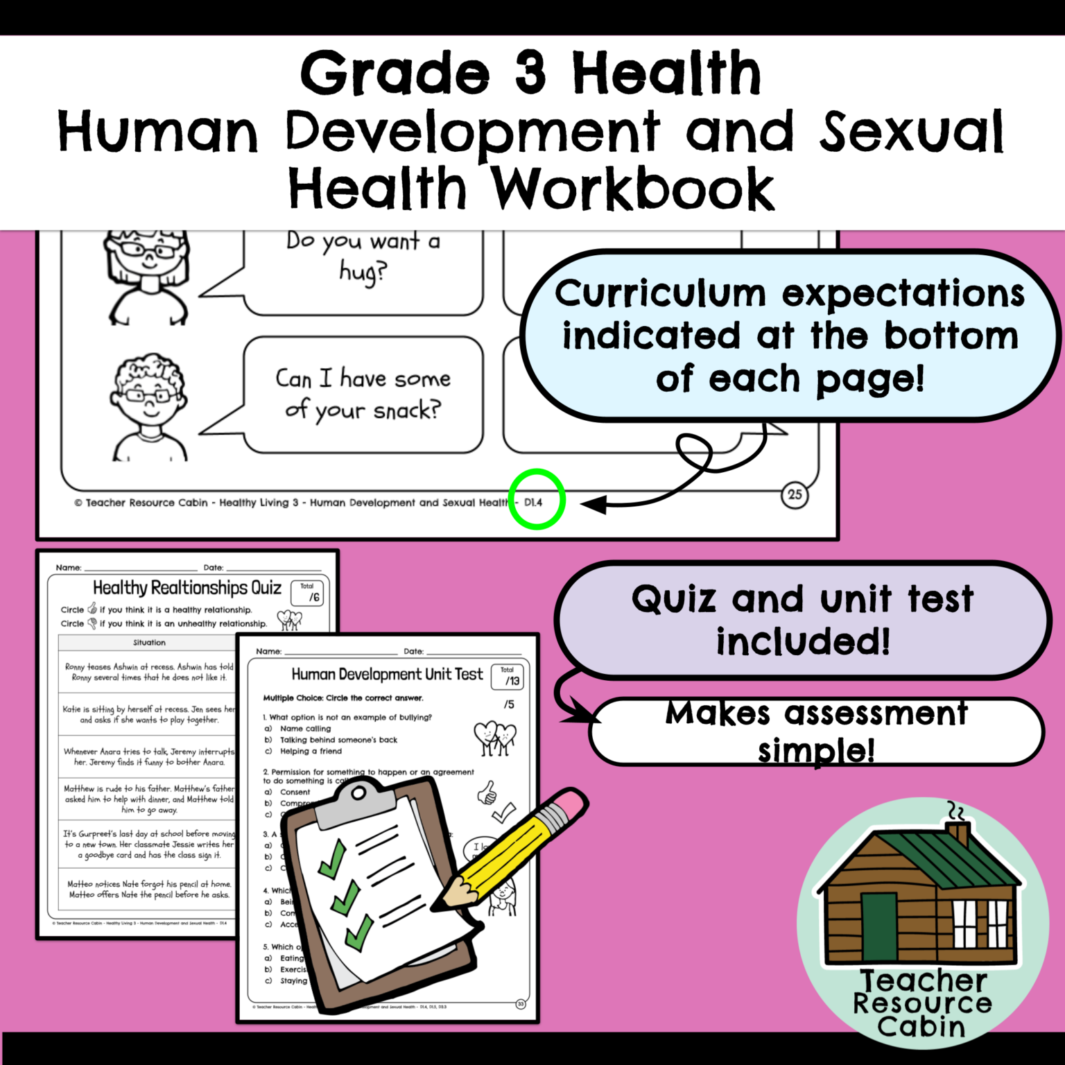 Human Development and Sexual Health Workbook (Grade 3 Health) - Teacher ...