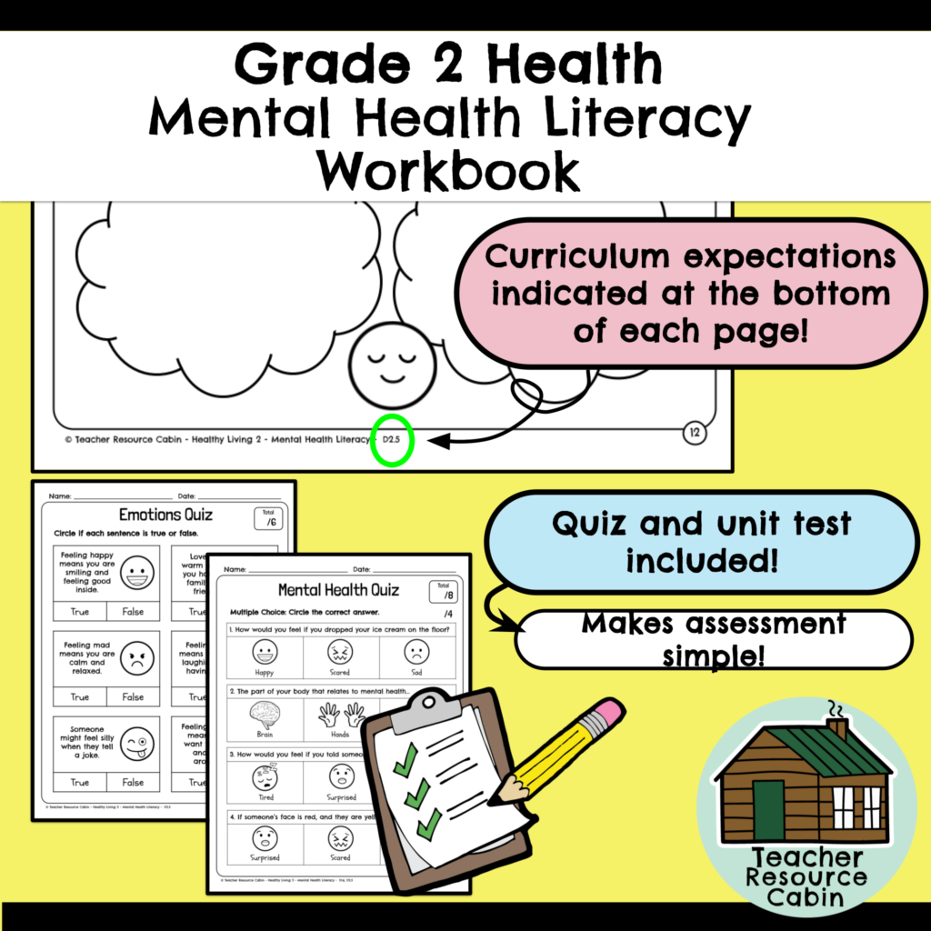 Mental Health Literacy Workbook (Grade 2 Ontario Health) - Teacher ...