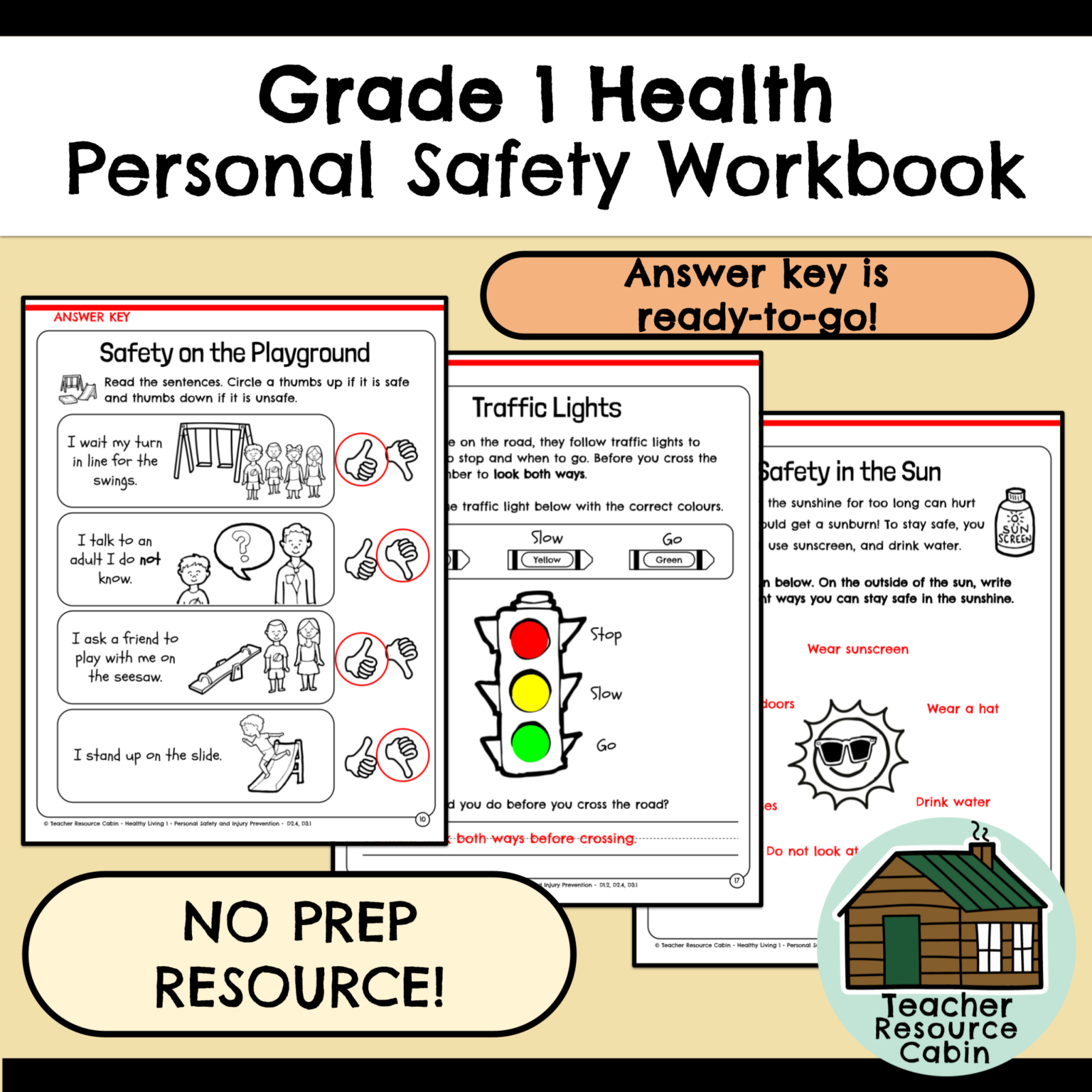 Personal Safety and Injury Prevention Workbook (Grade 1 Ontario Health ...