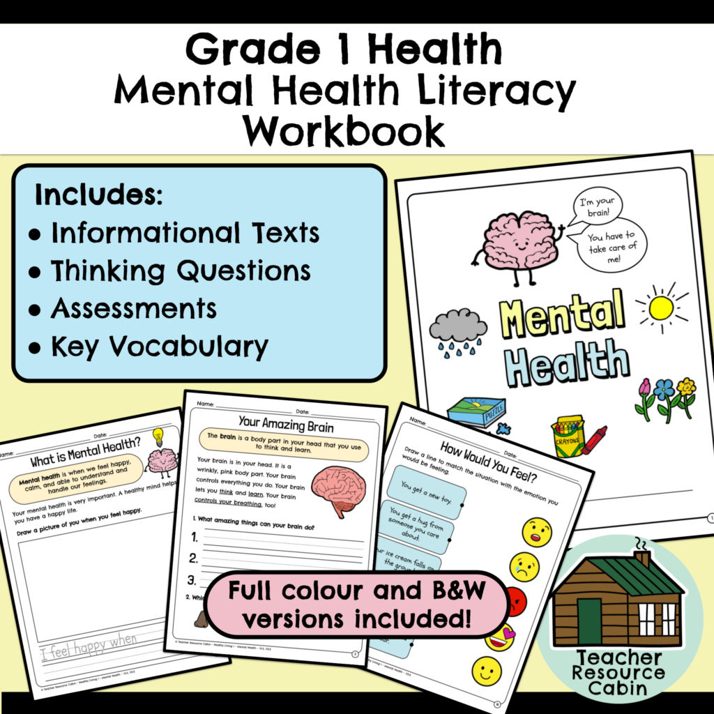Mental Health Literacy Workbook (Grade 1 Ontario Health) - Teacher ...