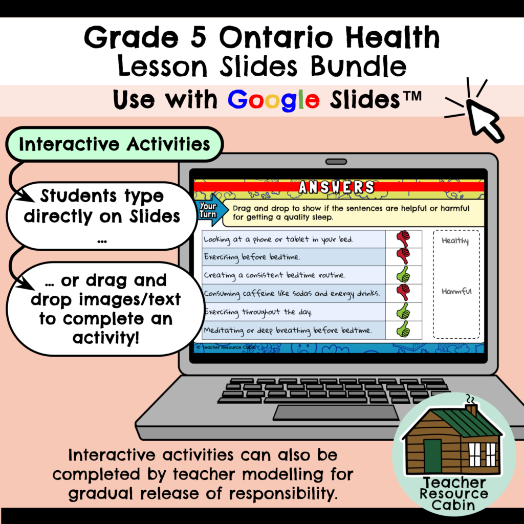 Grade 5 Ontario HEALTH Lesson Slides for Google Slides™ - Teacher ...