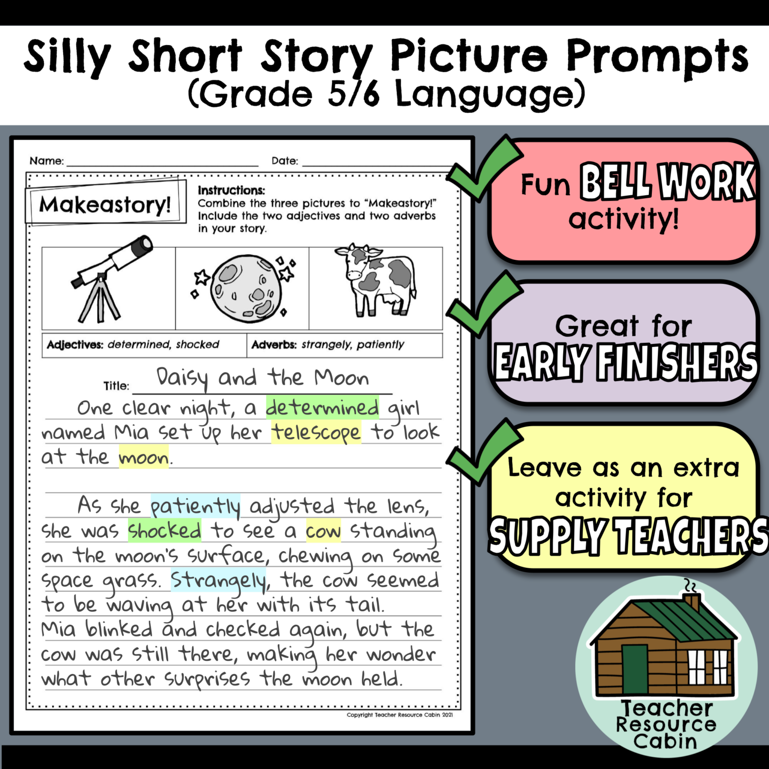 Silly Short Story Picture Prompts | NO PREP (Grade 5/6 Language ...
