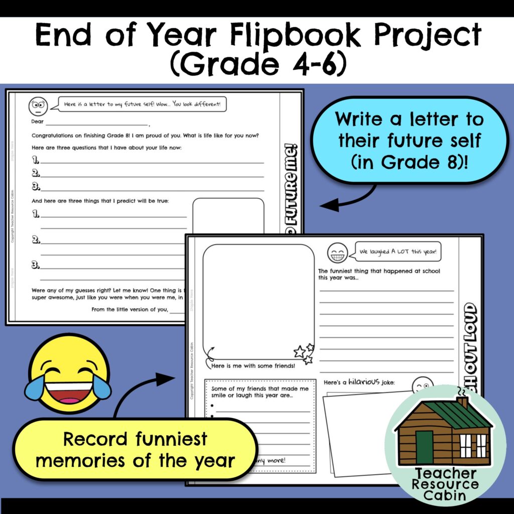 End of Year YEARBOOK Flipbook Project (Grade 4-6) - Teacher Resource Cabin