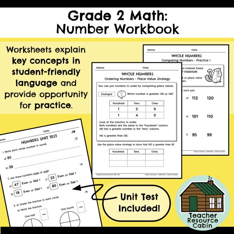 Grade 2 Number Workbook (Ontario Math) - Teacher Resource Cabin