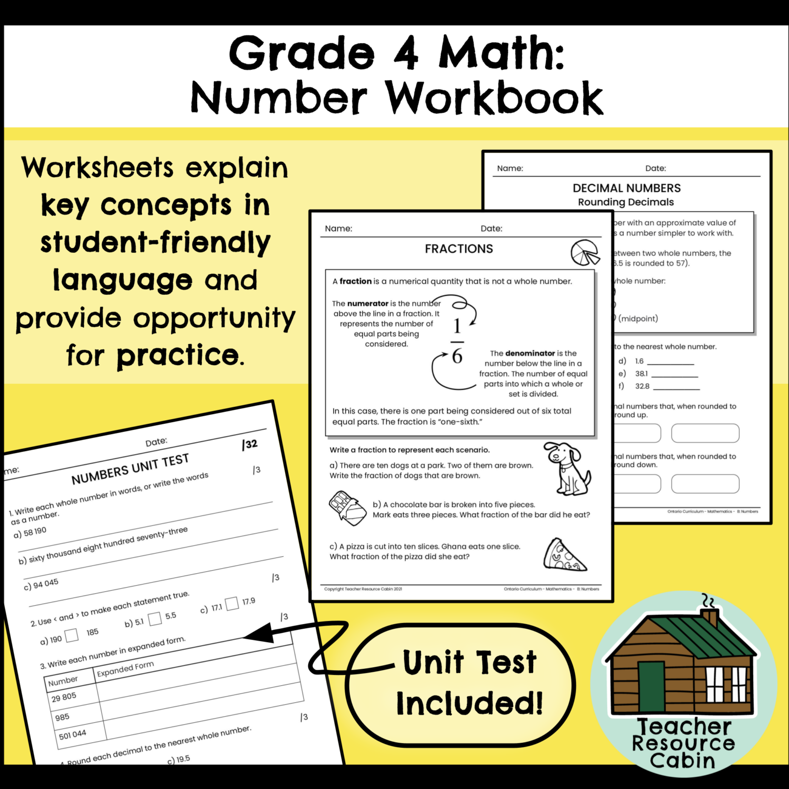 Grade 4 Number Workbook (Ontario Math) - Teacher Resource Cabin