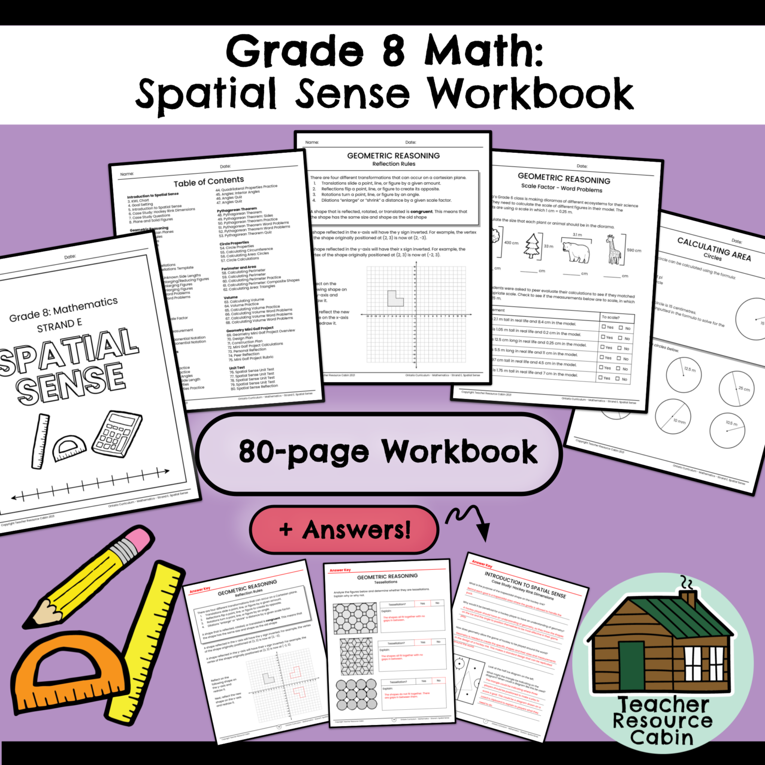 Grade 8 Spatial Sense Workbook (Ontario Math) - Teacher Resource Cabin