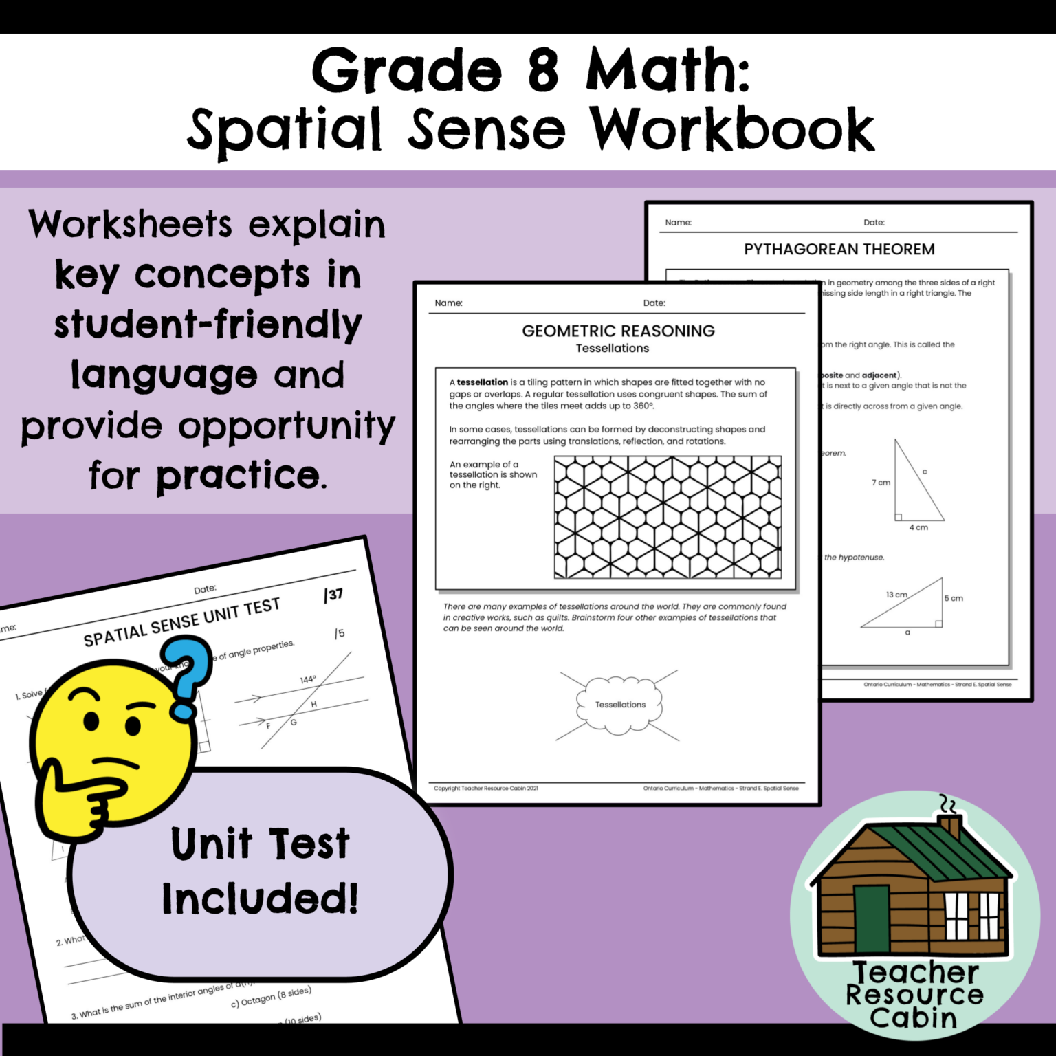 Grade 8 Spatial Sense Workbook (Ontario Math) - Teacher Resource Cabin