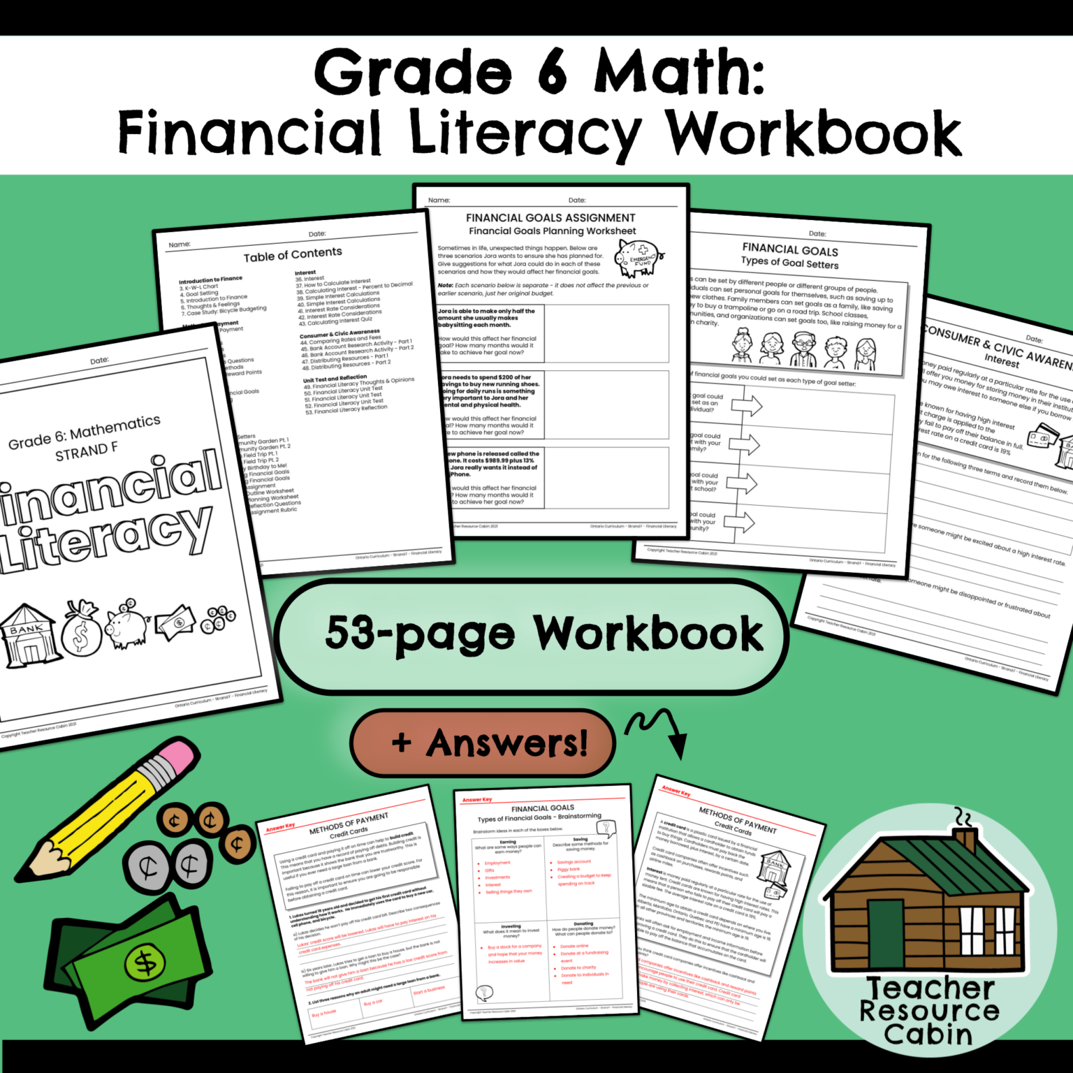 Grade 6 Financial Literacy Workbook (Ontario Math) - Teacher Resource Cabin