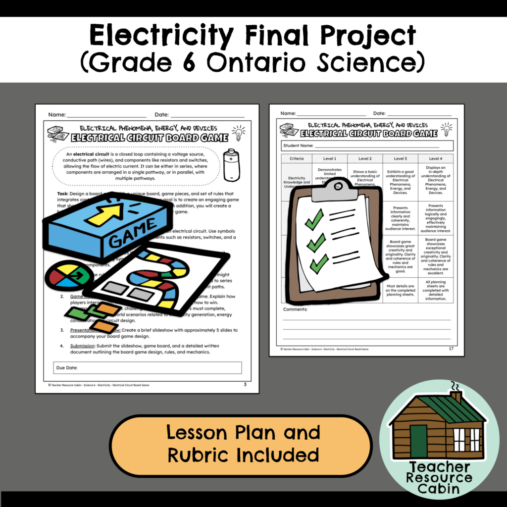 Electricity Board Game Project for Google Slides™ (Grade 6 Science ...