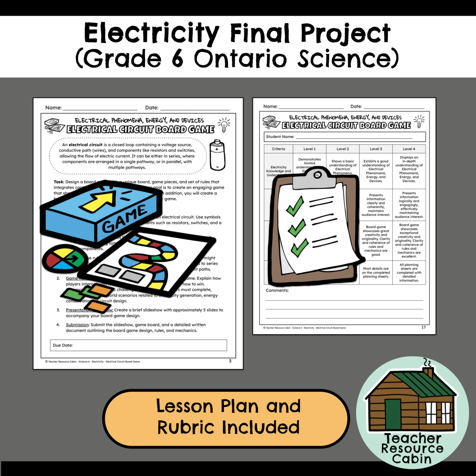 Electricity Board Game Project for Google Slides™ (Grade 6 Science ...