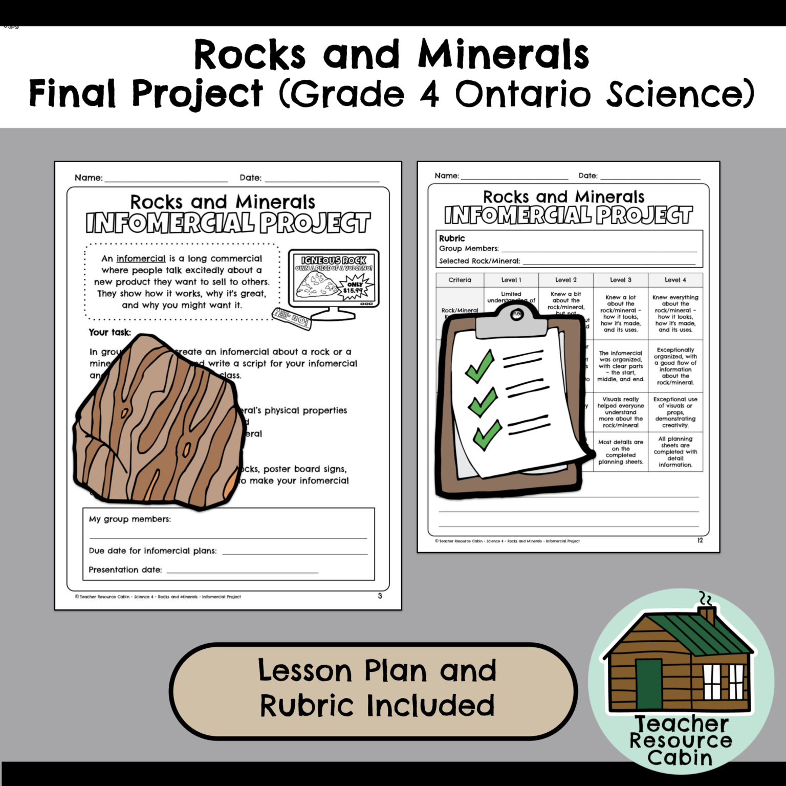 Rocks and Minerals Infomercial Project for Google Slides™ (Grade 4 ...