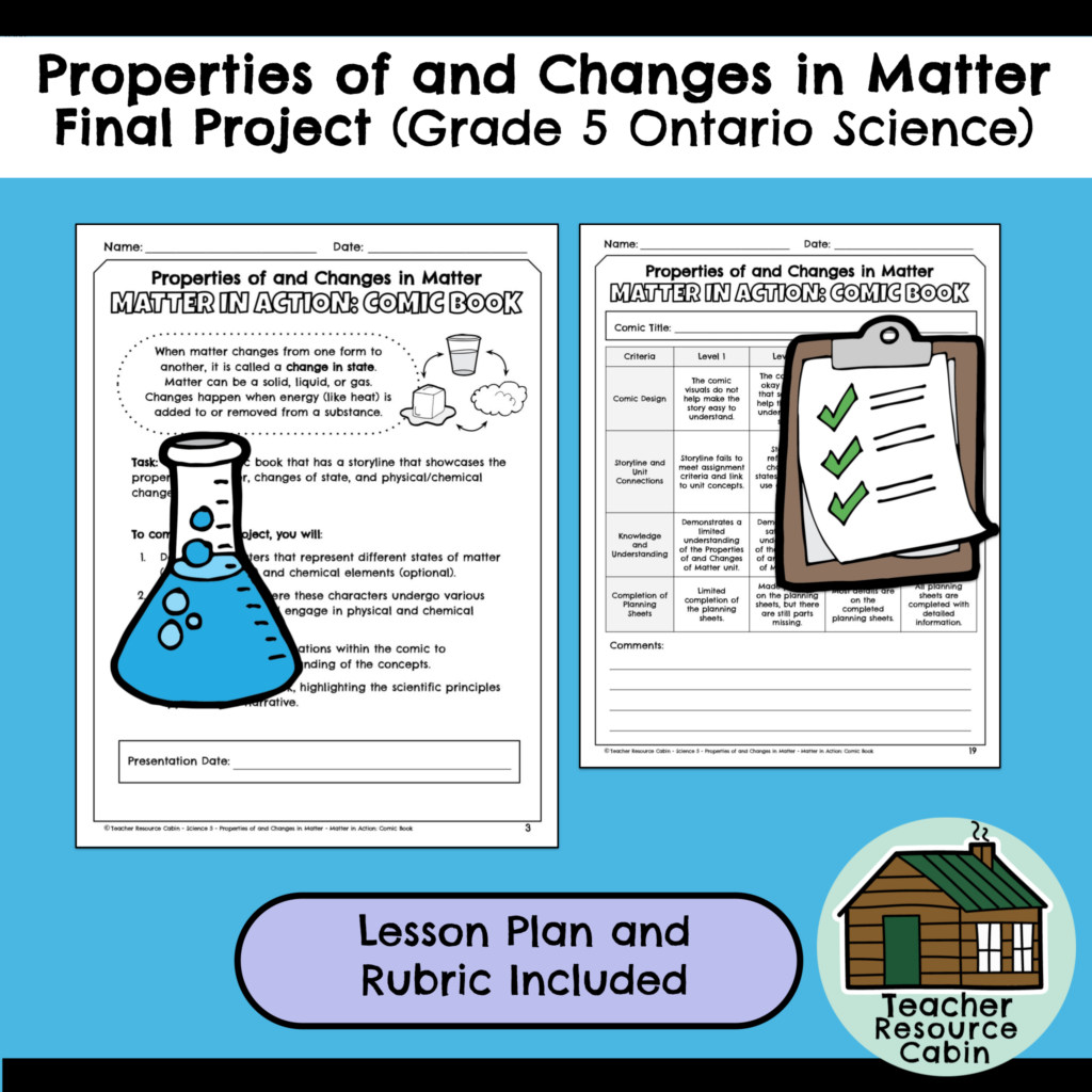 Changes in Matter Comic Book Project for Google Slides™ (Grade 5 ...