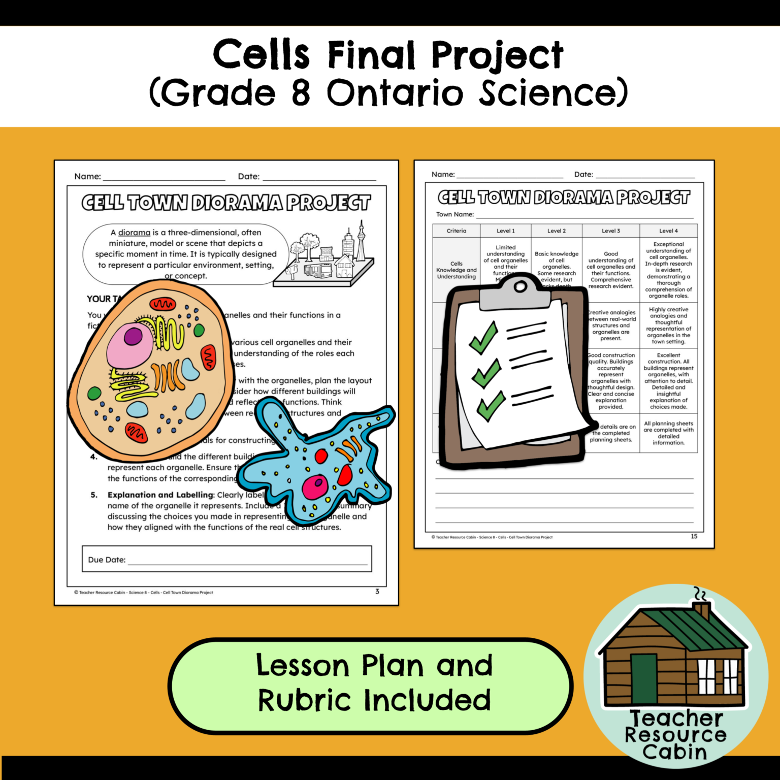 Cell Town Diorama Project for Google Slides™ (Grade 8 Science ...