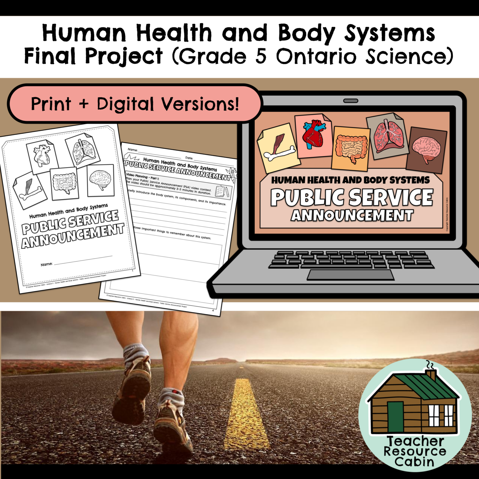 Human Health PSA Project for Google Slides™ (Grade 5 Science) - Teacher ...