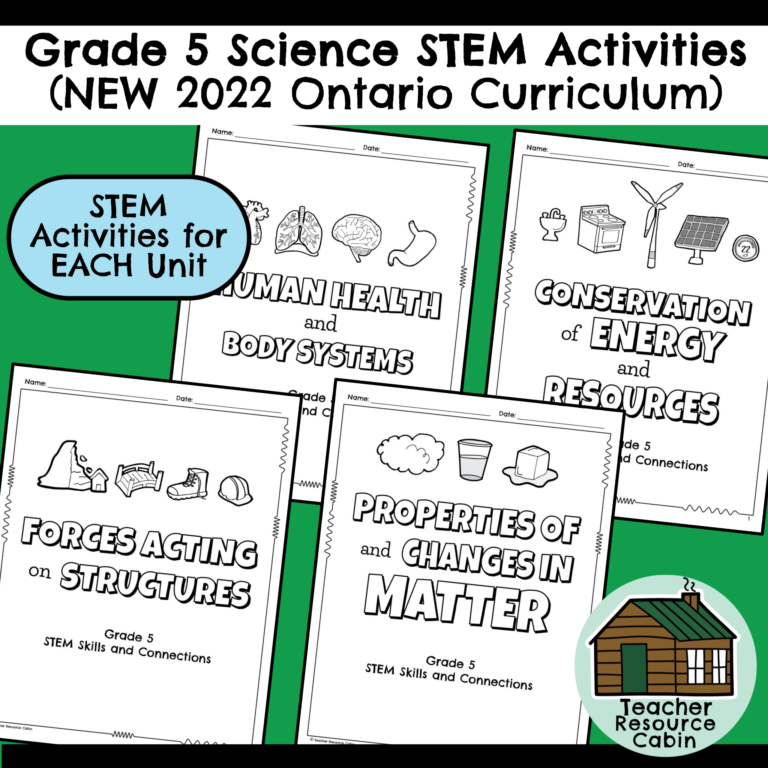 Grade 5 Science STEM Activities Bundle - Teacher Resource Cabin