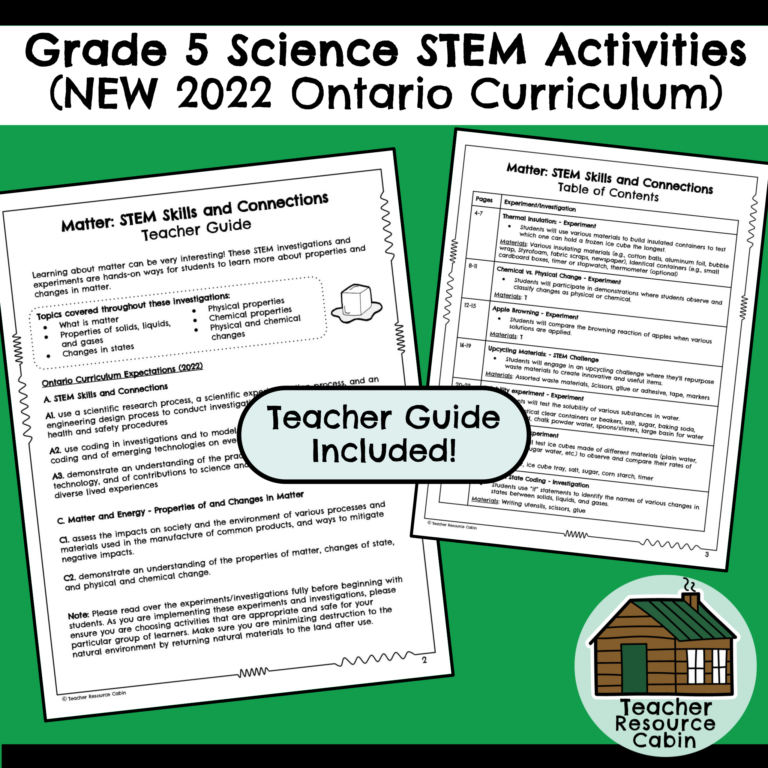 Grade 5 Science STEM Activities Bundle - Teacher Resource Cabin
