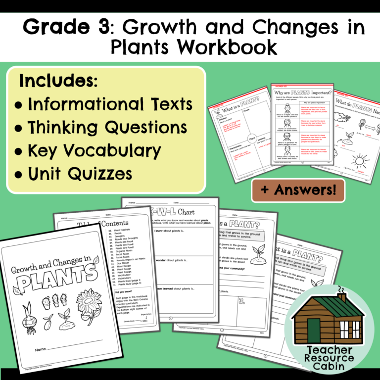 Growth and Changes in Plants Workbook (Grade 3 Ontario Science ...