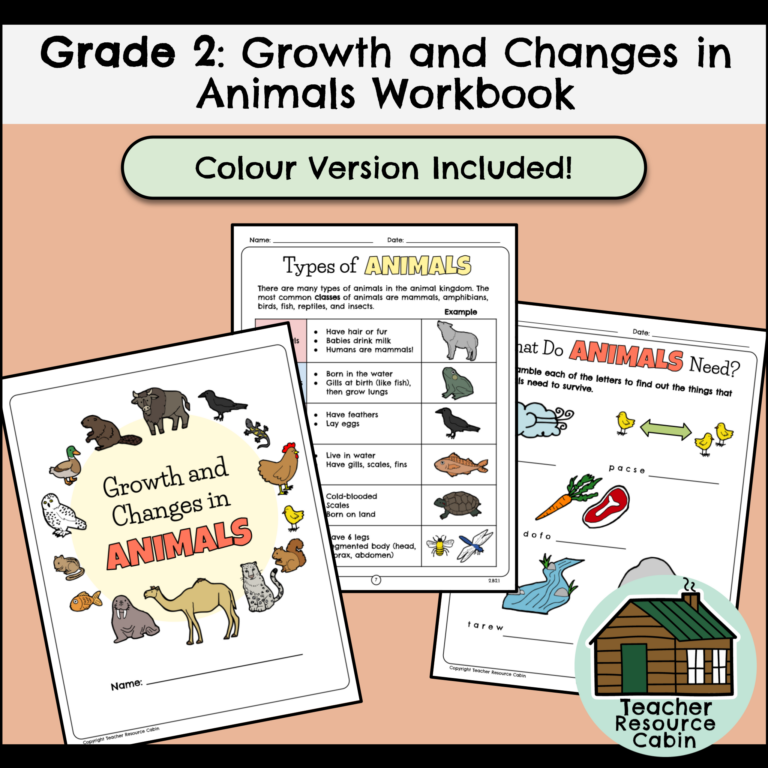 Growth and Changes in Animals Workbook (Grade 2 Ontario Science ...