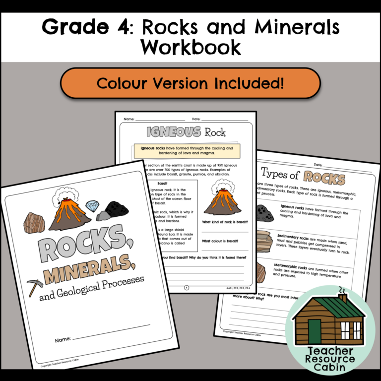 Rocks and Minerals Workbook (Grade 4 Ontario Science) - Teacher ...