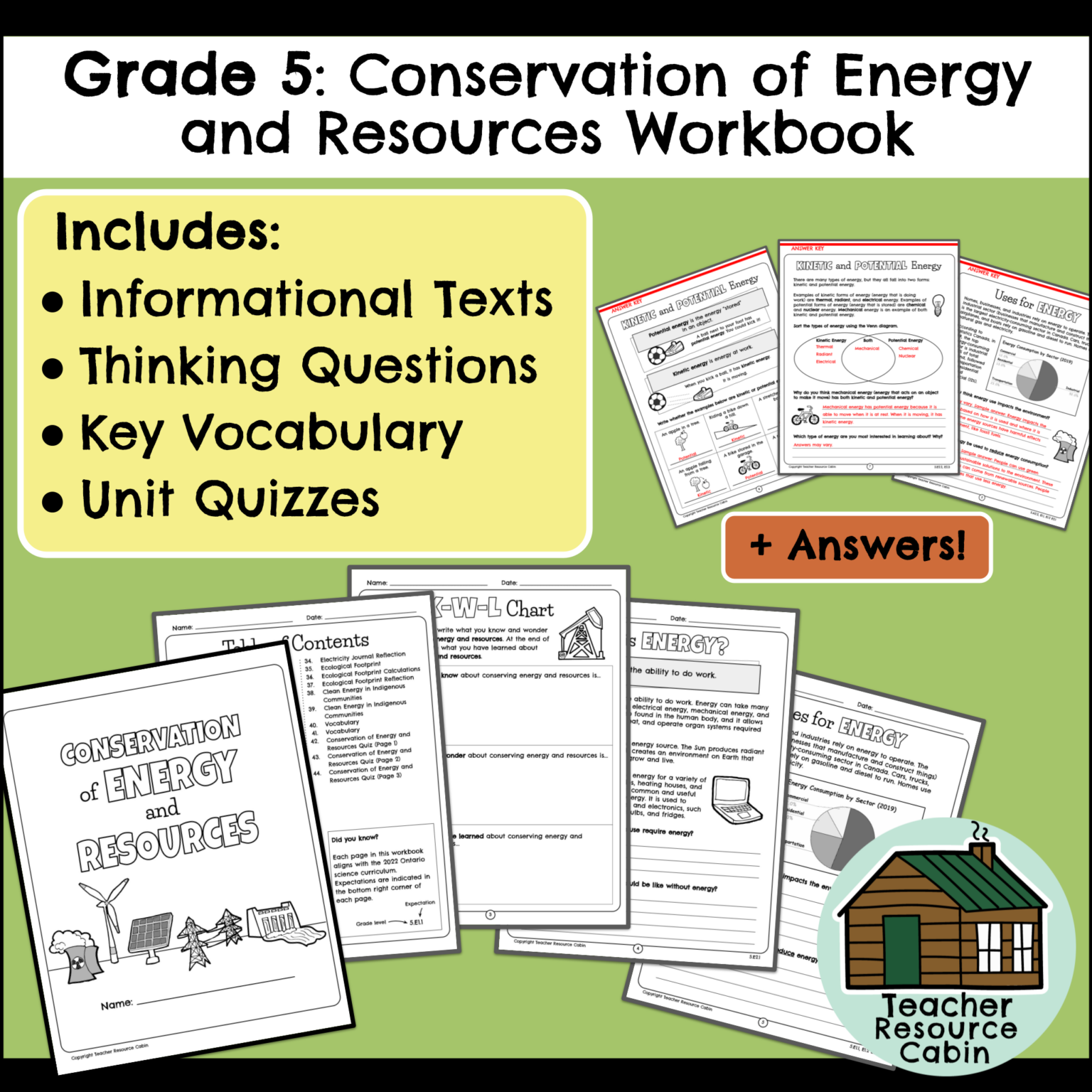 Conservation of Energy and Resources Workbook (Grade 5 Ontario Science ...
