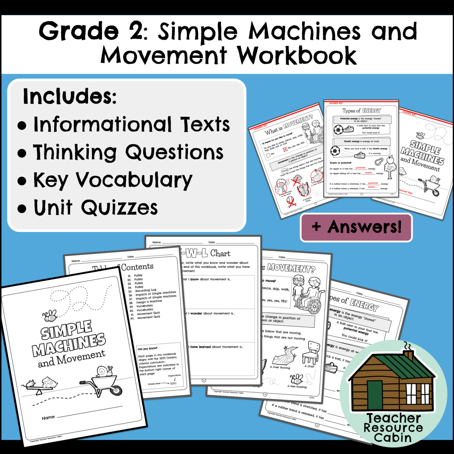 Simple Machines and Movement Workbook (Grade 2 Ontario Science ...