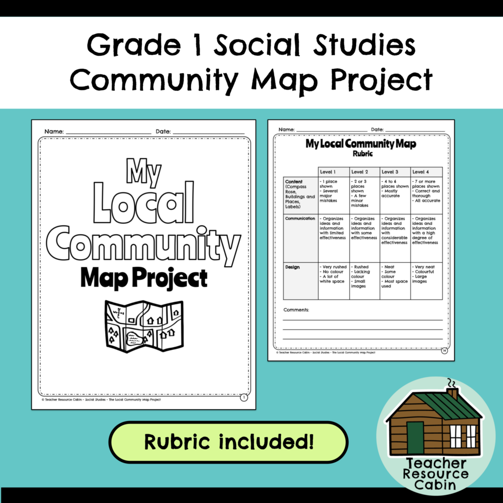 My Local Community Map Project (Grade 1 Social Studies) - Teacher ...
