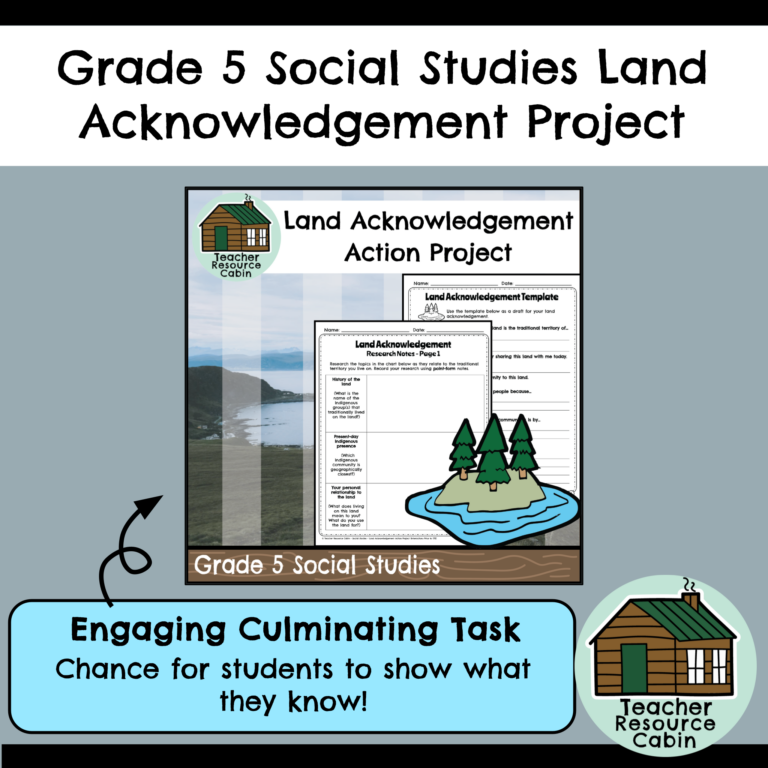 Land Acknowledgement Action Project (Grade 5 Social Studies) - Teacher ...