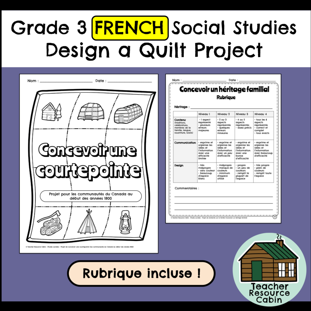Projet de courtepointe - Communautés du Canada (Grade 3 FRENCH Social ...