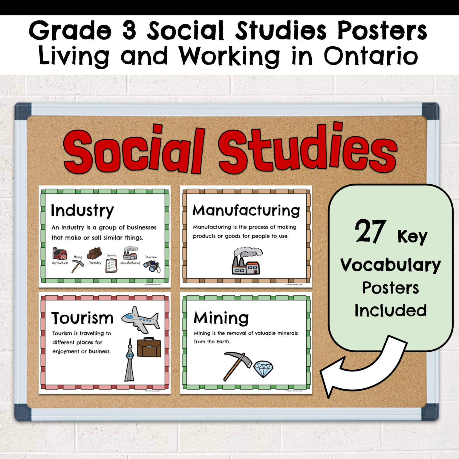 Living and Working in Ontario Word Wall and Posters (Grade 3 Social ...
