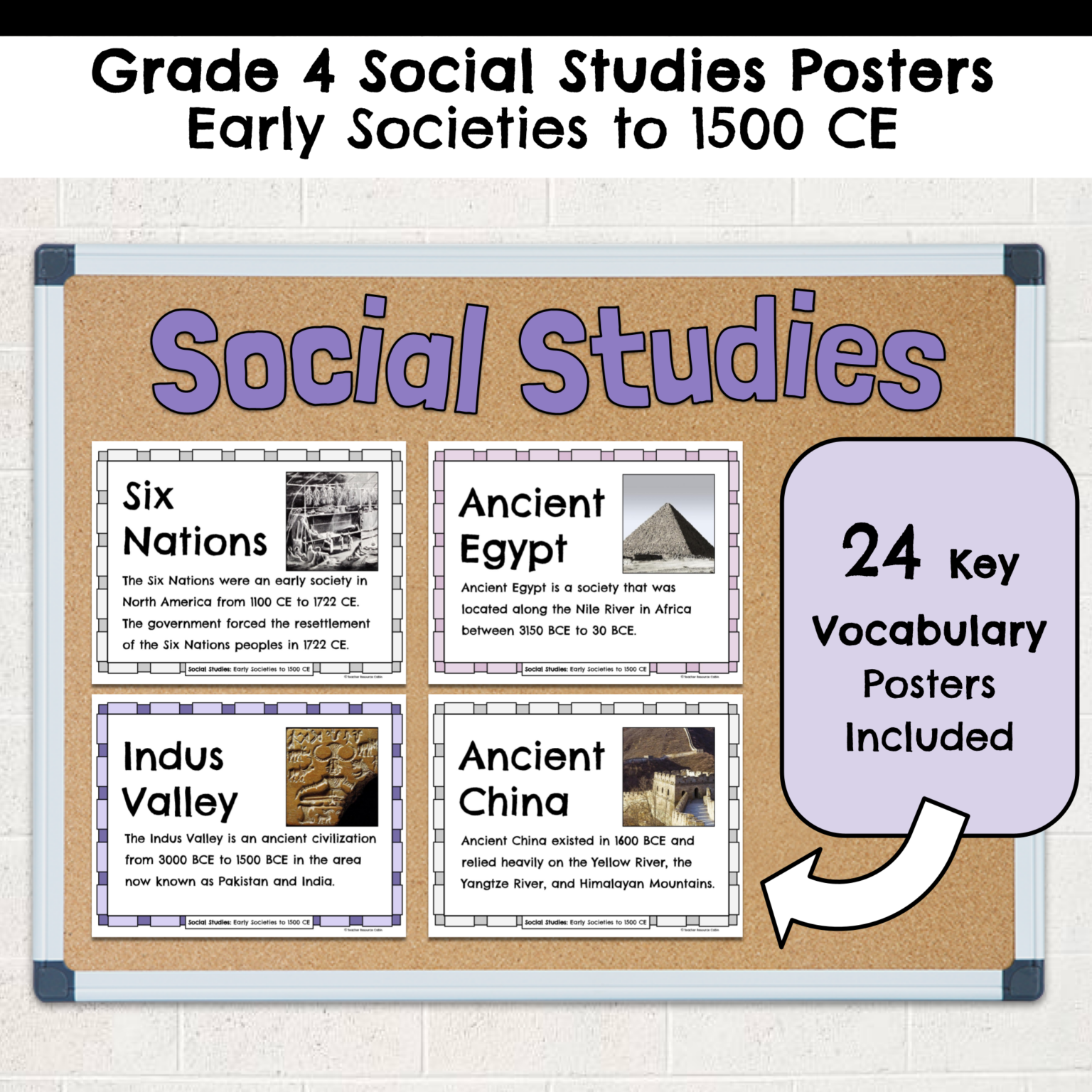 Early Societies to 1500 CE Word Wall and Posters (Grade 4 Social ...