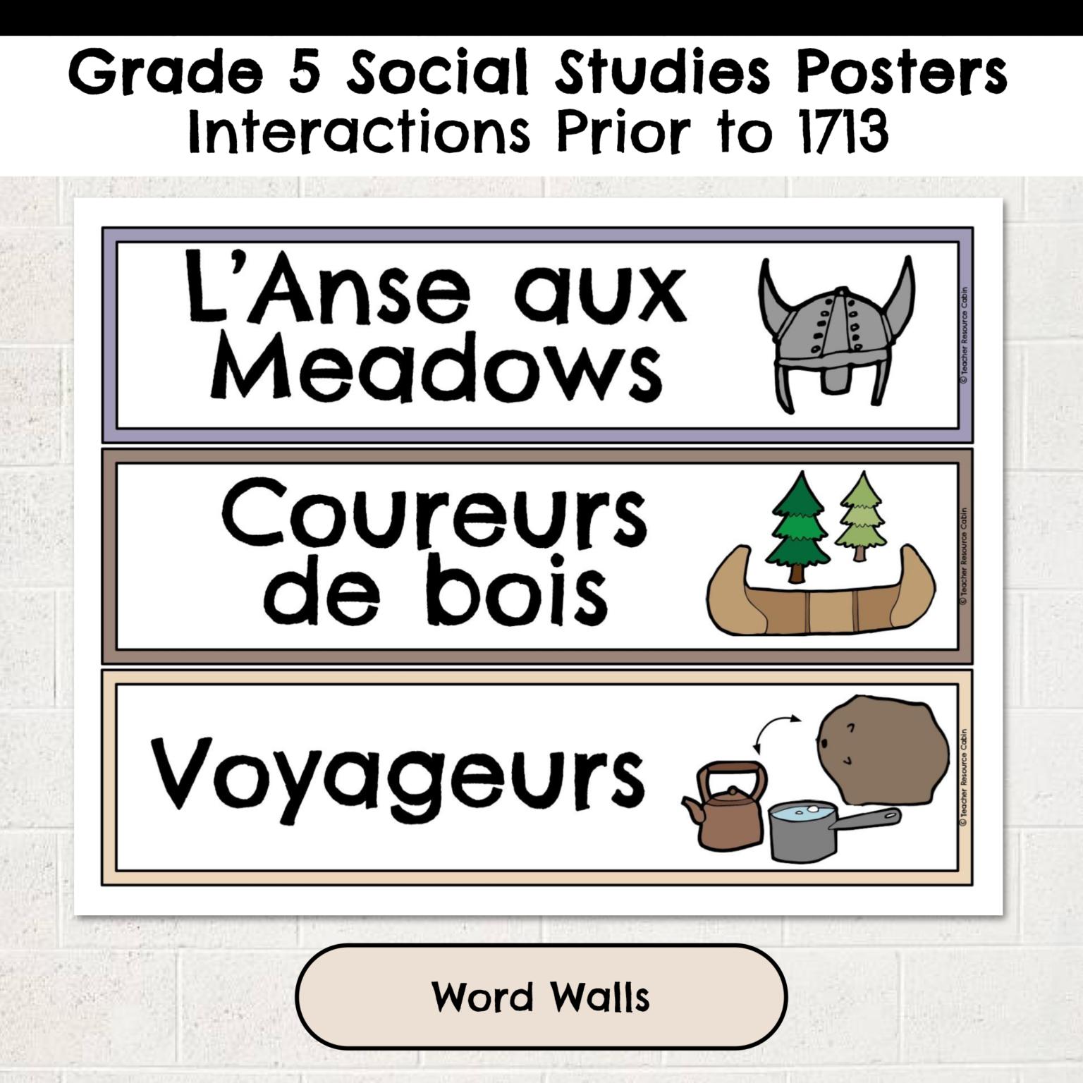 Interactions Prior to 1713 Word Wall and Posters (Grade 5 Social ...