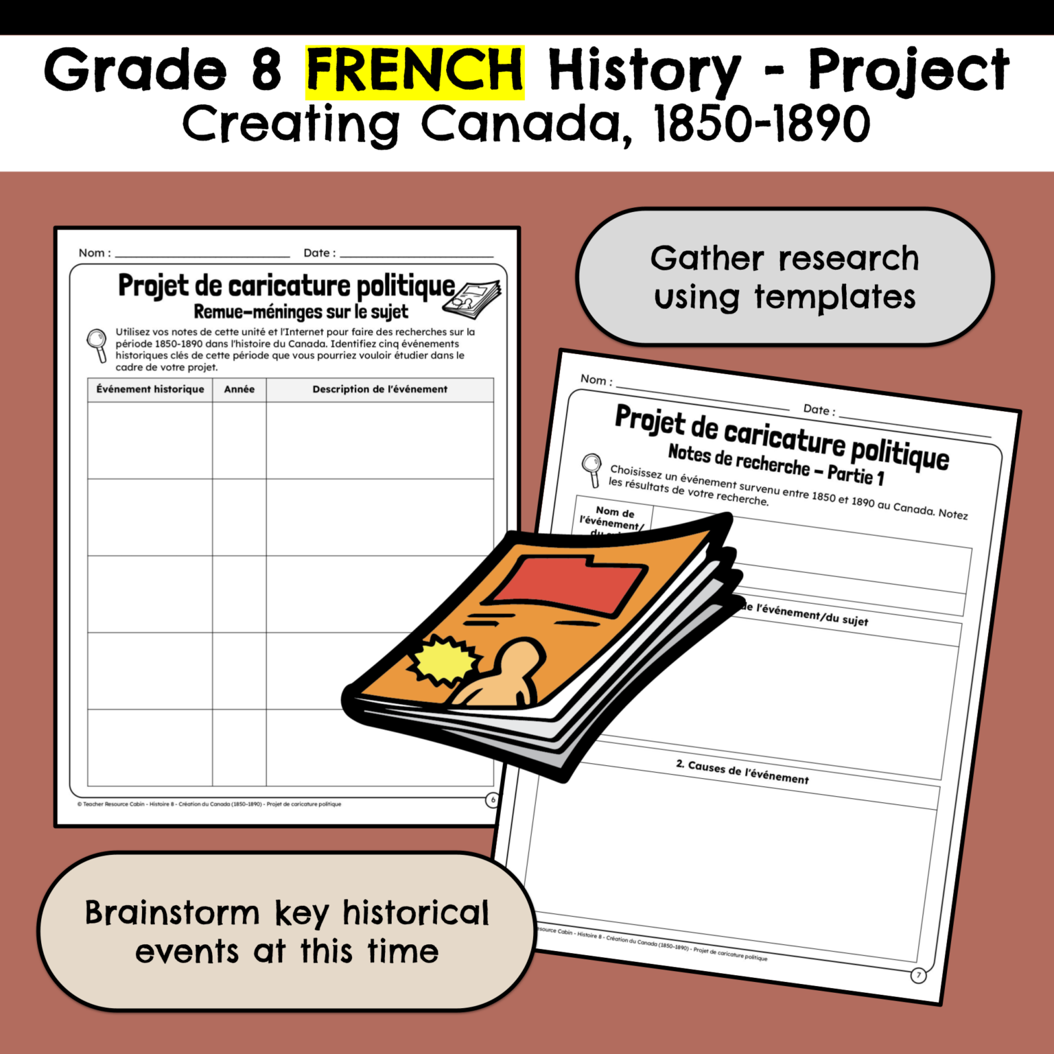 Création du Canada - Projet de caricature politique (Grade 8 FRENCH ...